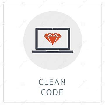 Clean Code Simpel Logo Icon Vector Ilustration Stock Vector ...