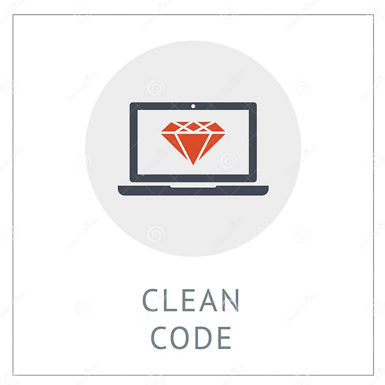 Clean Code Simpel Logo Icon Vector Ilustration Stock Vector ...