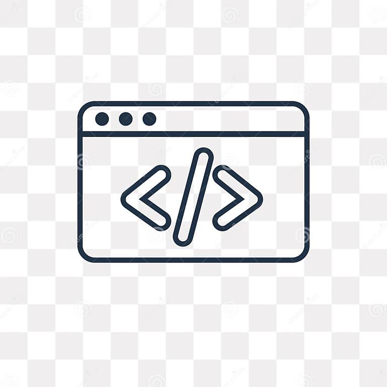 Clean Code Vector Icon Isolated on Transparent Background, Linear Clean ...