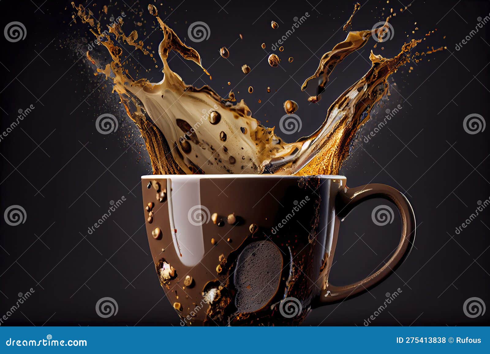 Clean Coffee Cup with Coffee Splash Stock Illustration - Illustration ...