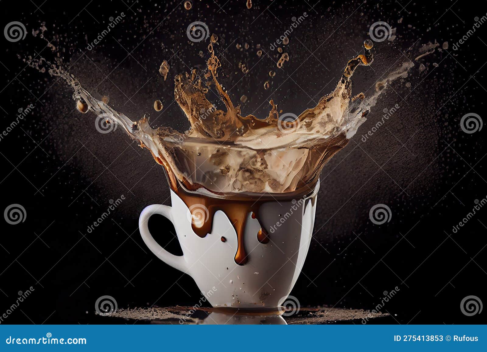 Clean Coffee Cup with Coffee Splash Stock Illustration - Illustration ...
