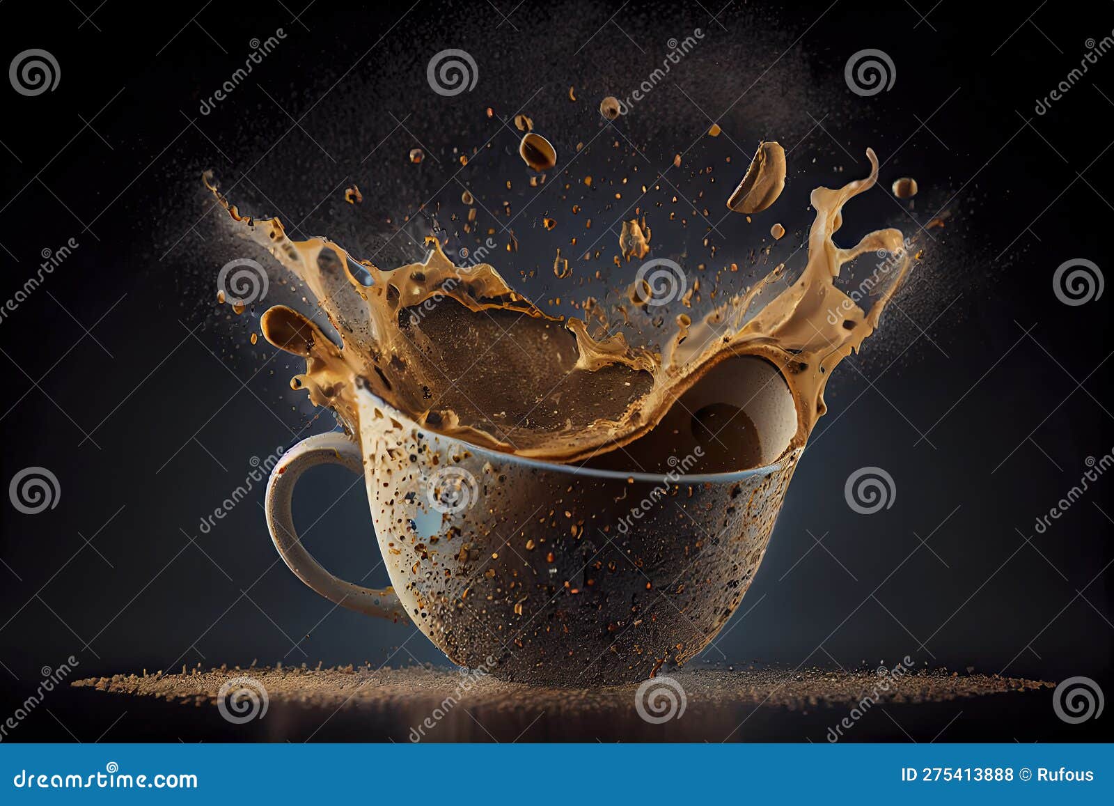 Clean Coffee Cup with Coffee Splash Stock Illustration - Illustration ...