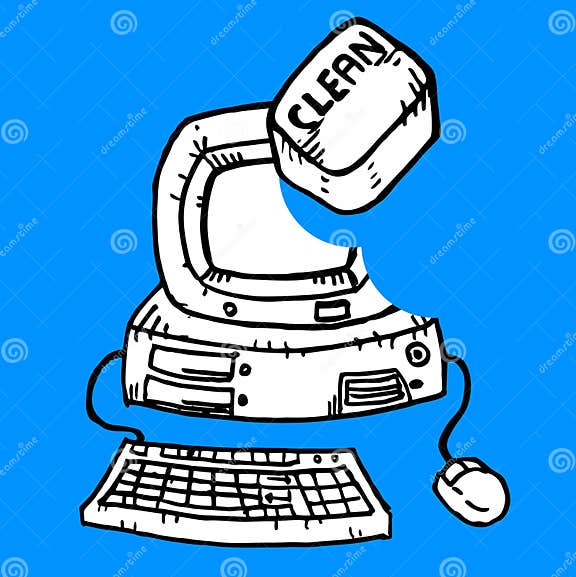 Clean computer stock vector. Illustration of clean, drawing - 22574860