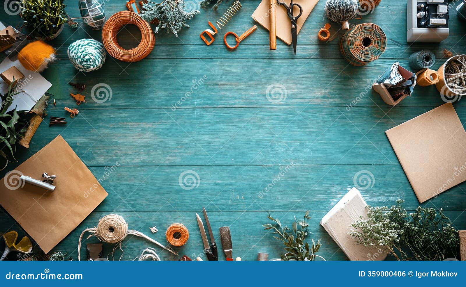 A Clean Craft Table Filled with Materials for Creating Handmade ...