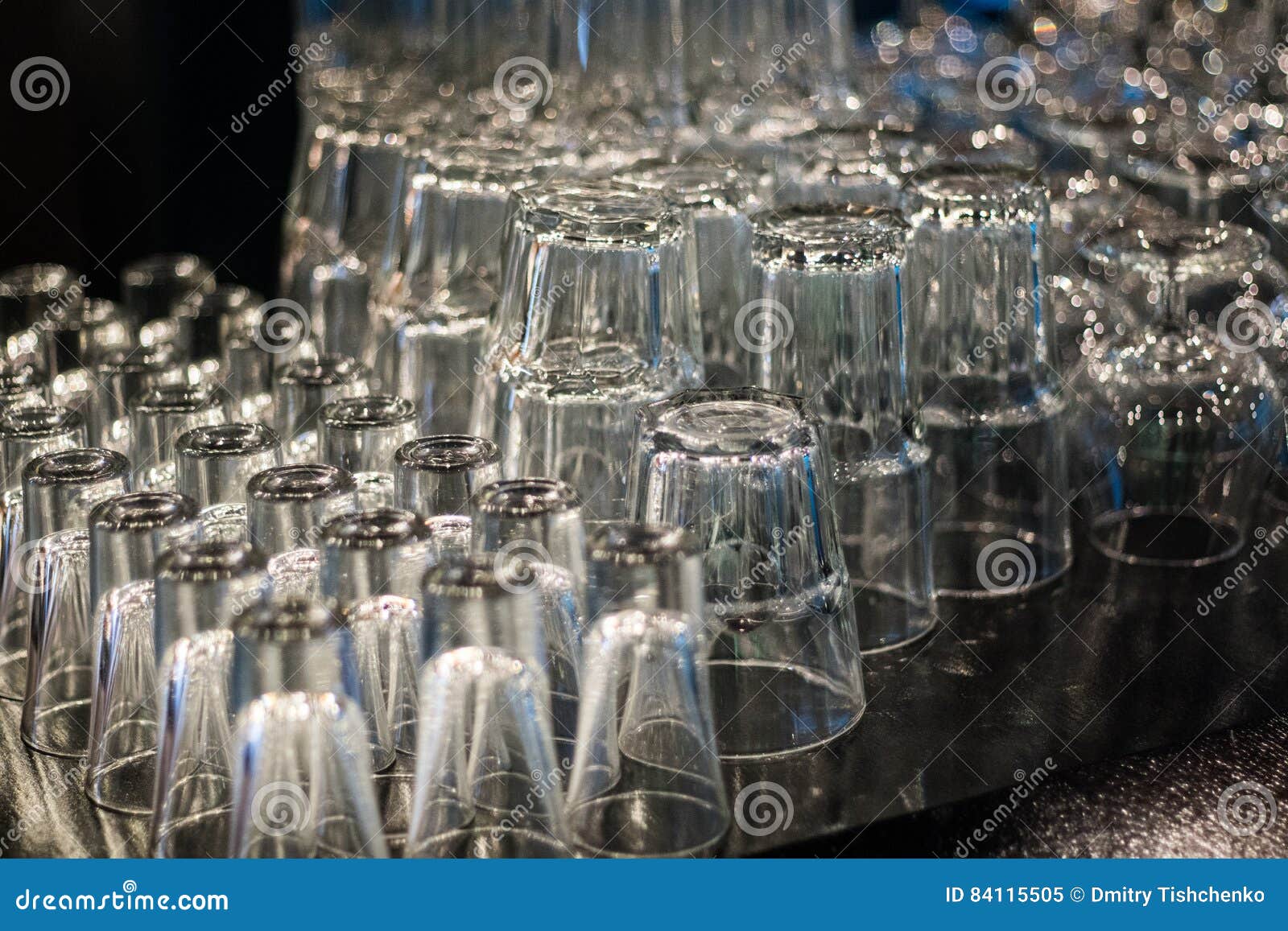 Clean Cups and Glasses on the Bar Stock Image - Image of closeup, cups ...