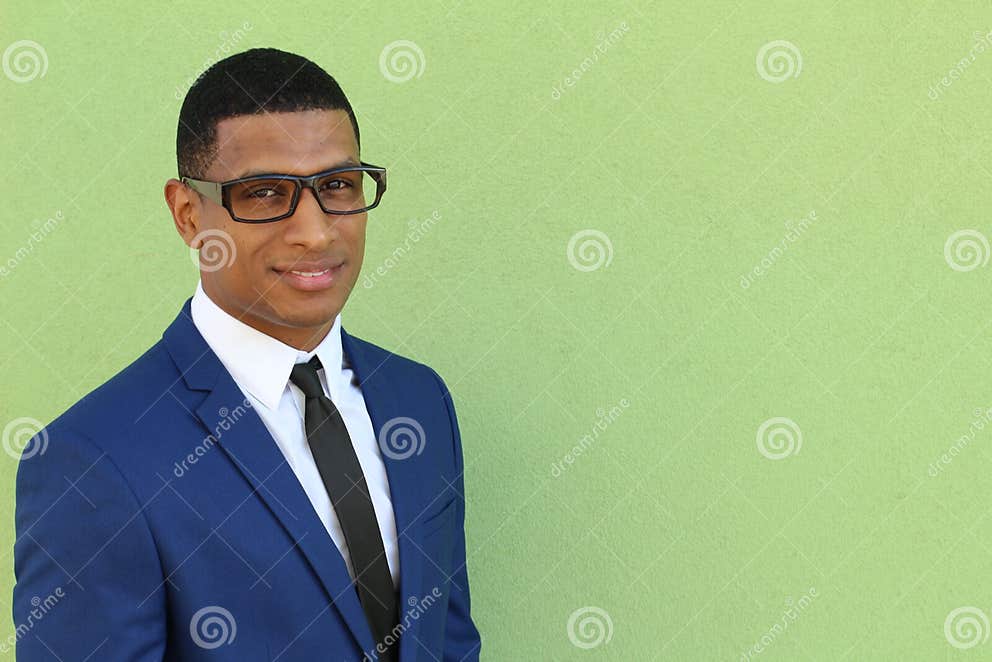 Clean Cut African American Man with Copy Space for Adding Text Stock ...