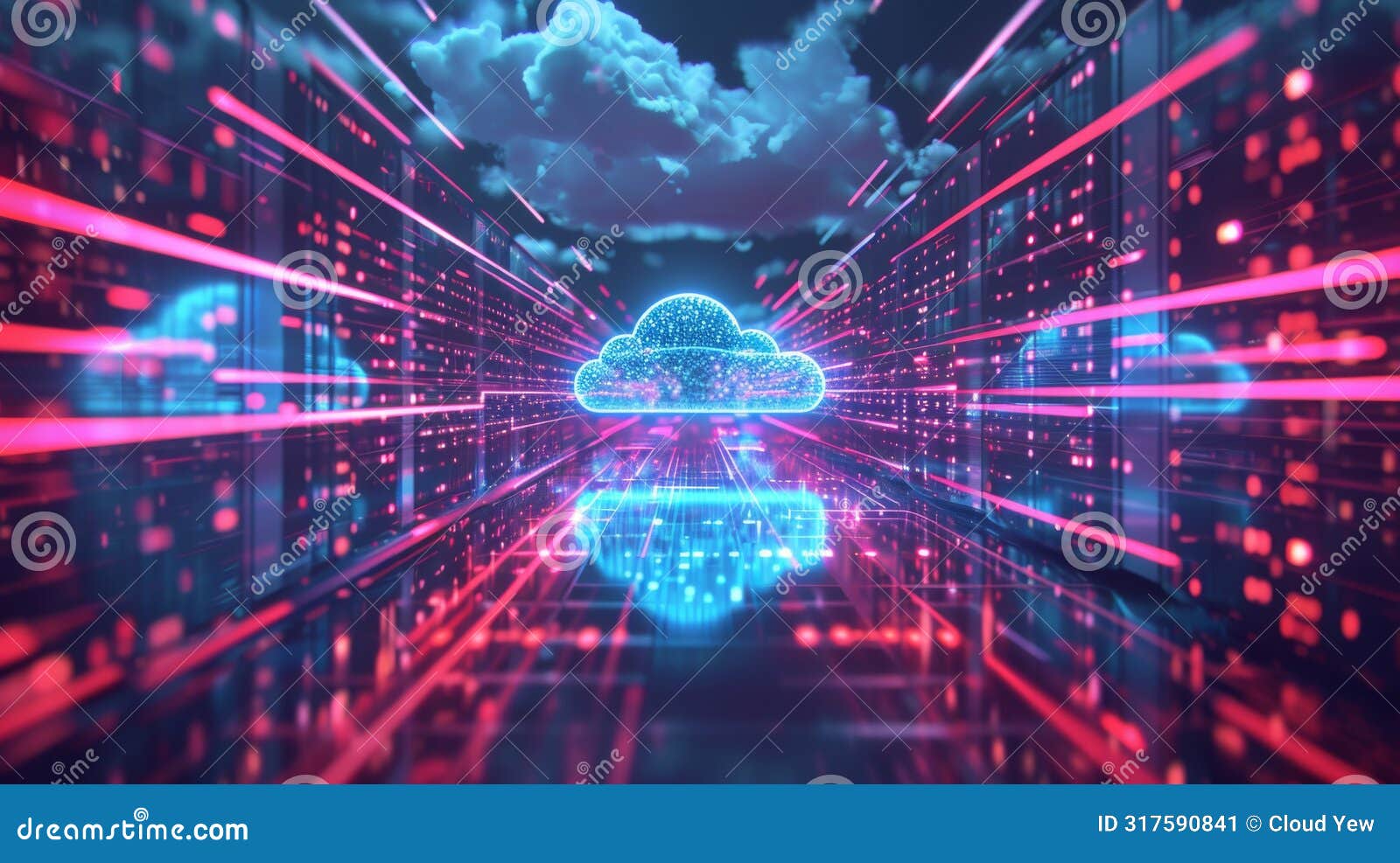 Clean Design Representing Cloud-based Data Archiving Stock Illustration ...