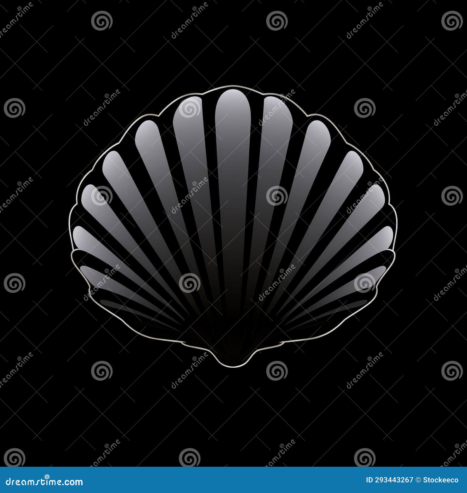Clean Design: Shell Illustration with Rounded Shapes on White ...