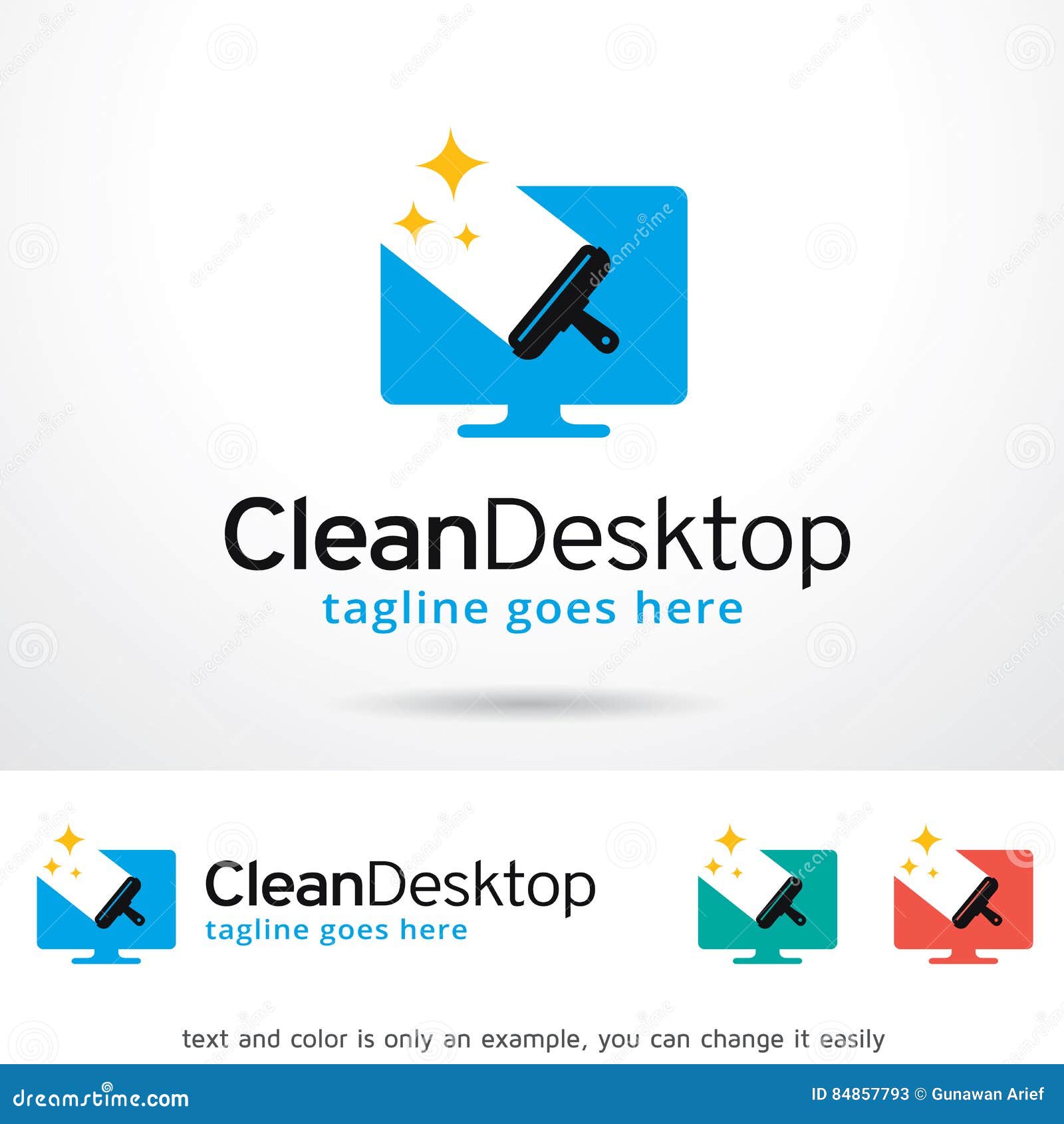 Clean Desktop Logo Template Design Vector Stock Vector - Illustration ...