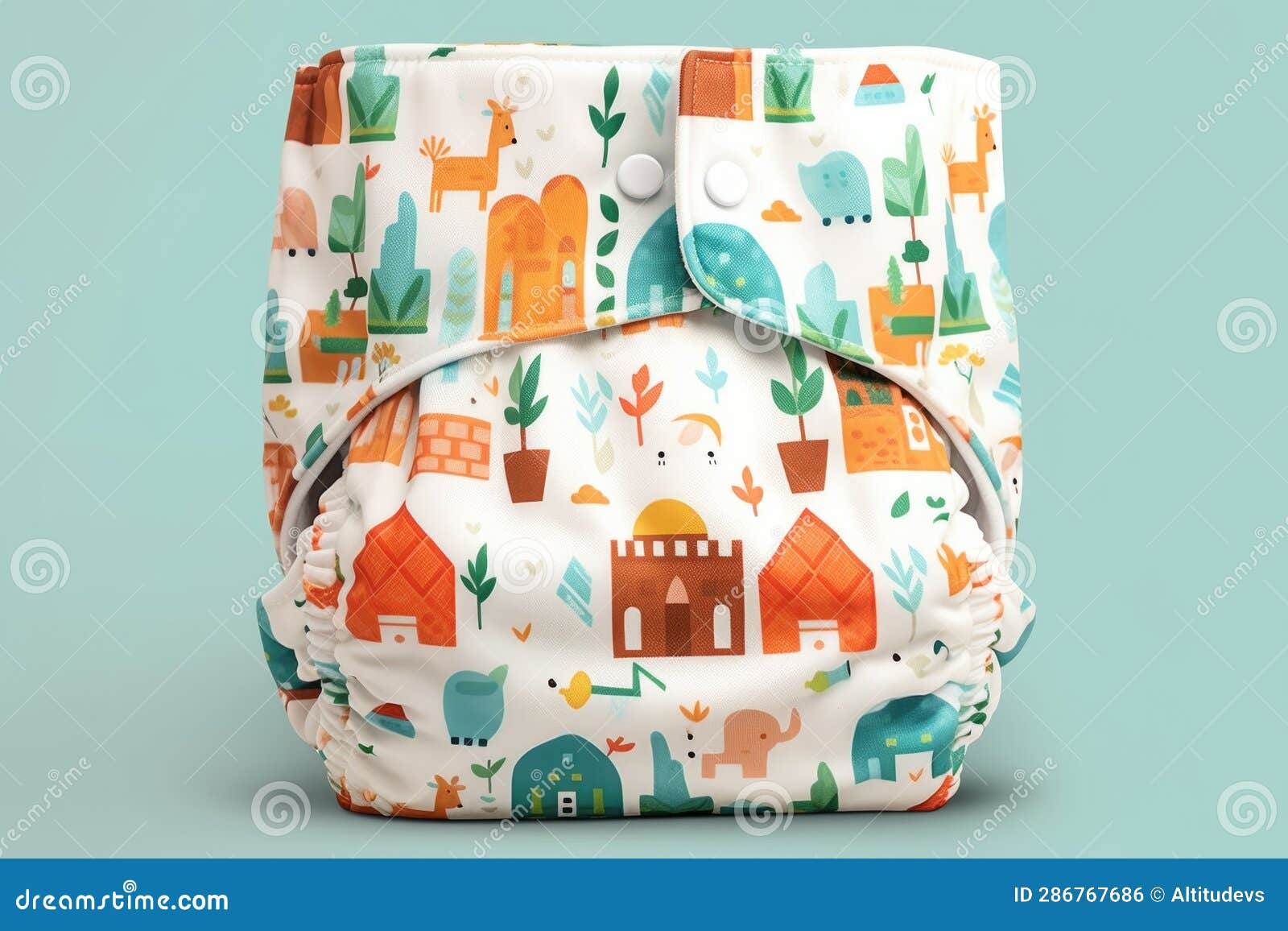 Clean Diaper with Cute Pattern Design Stock Illustration - Illustration ...