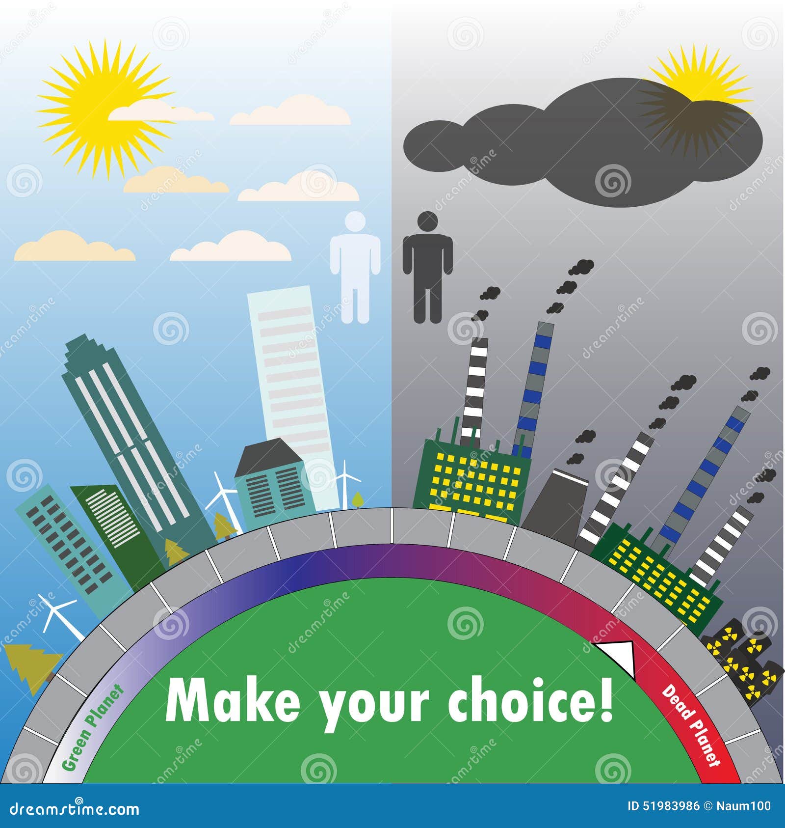 Clean and Dirty City, the Scale of Contamination. the Flat Desig Stock ...