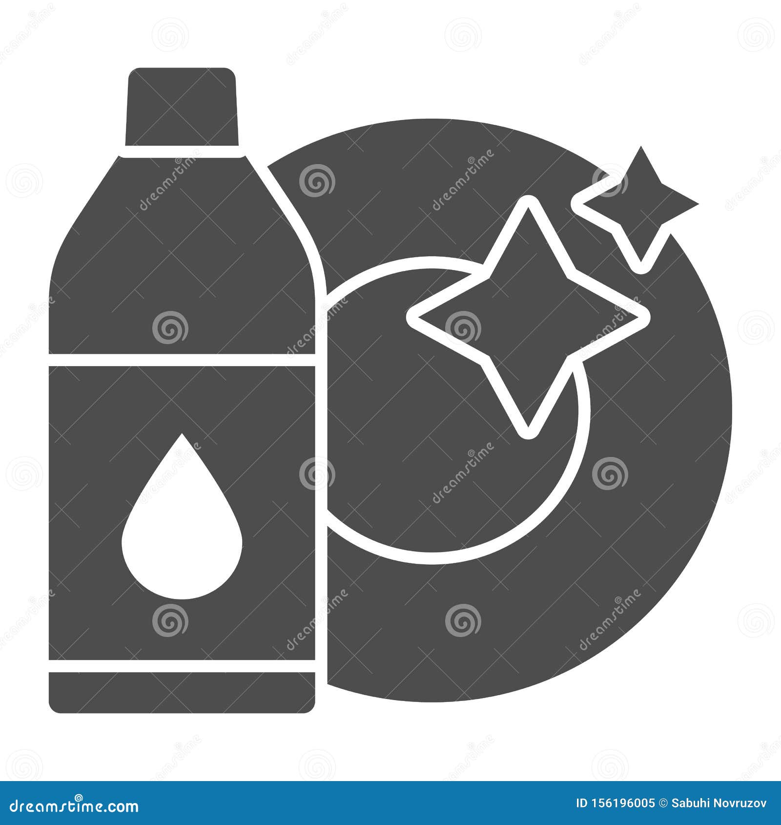 Clean Dishes and Detergent Solid Icon. Wash Dishes Vector Illustration ...