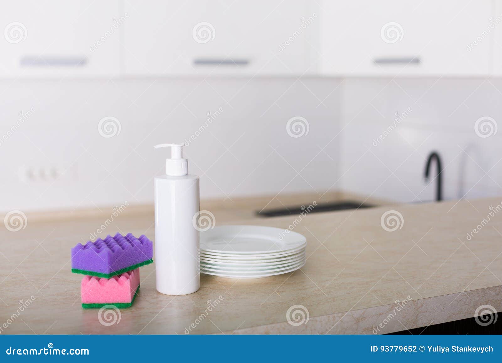 Clean Dishes in the Kitchen Stock Photo - Image of housekeeping ...