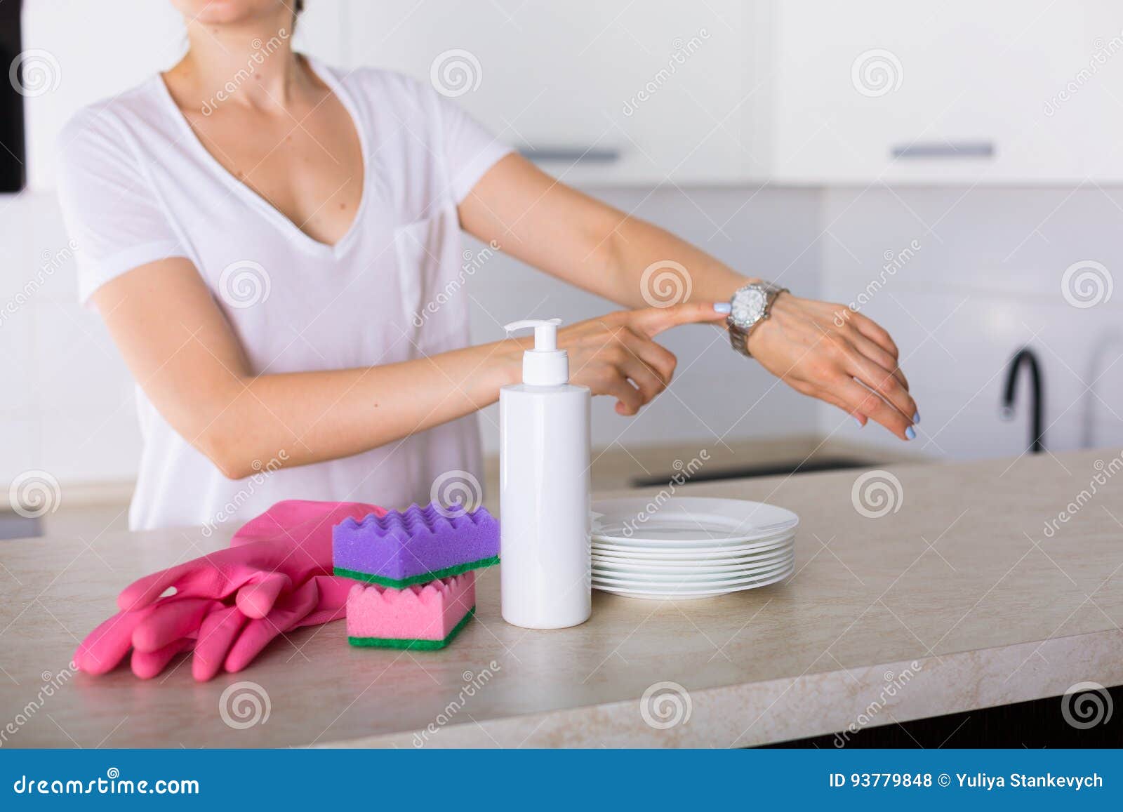 Clean Dishes in the Kitchen Stock Photo - Image of domestic, house ...