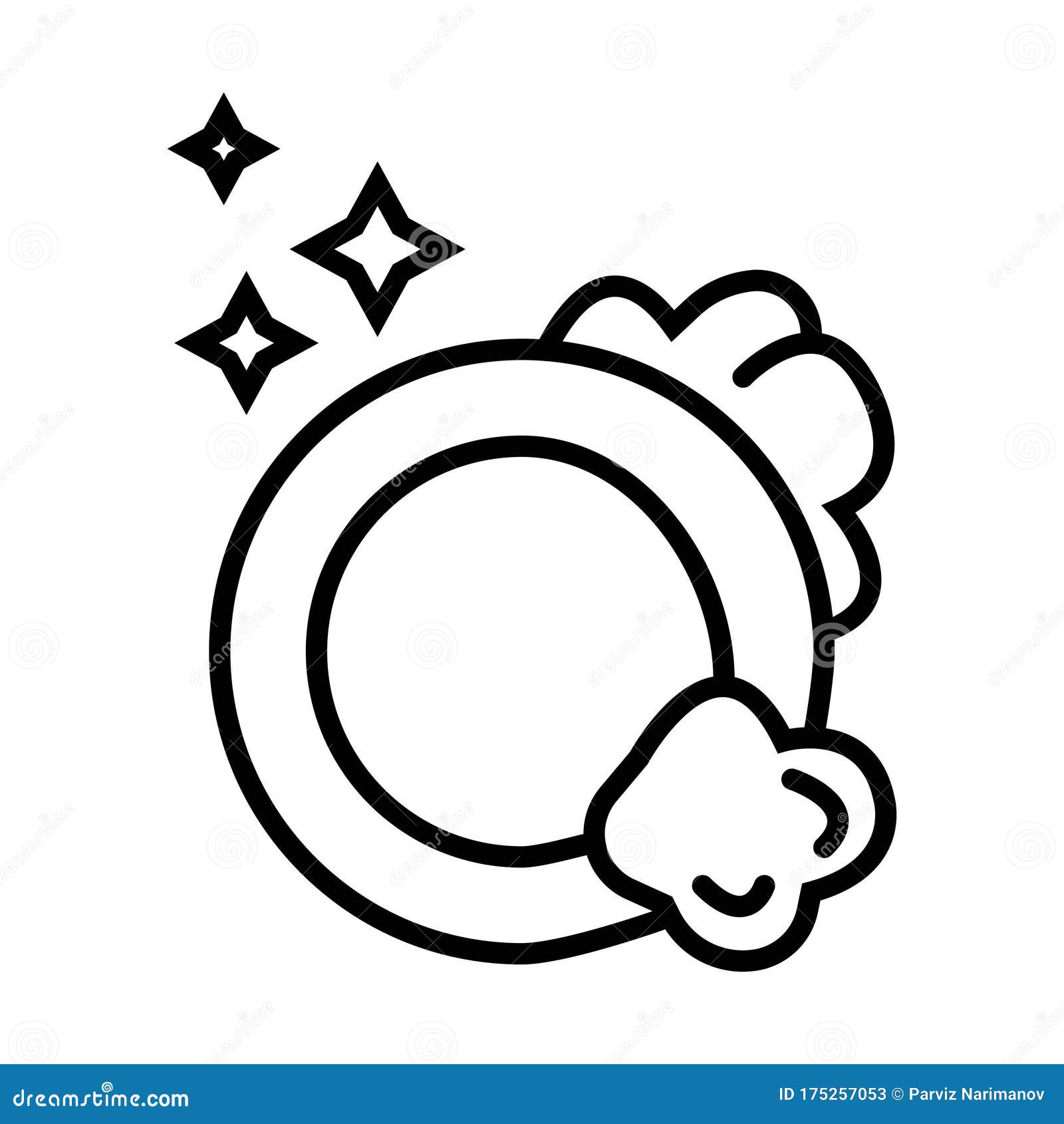 Clean Dishes Vector Icon Isolated On White Background. Outline, Thin ...