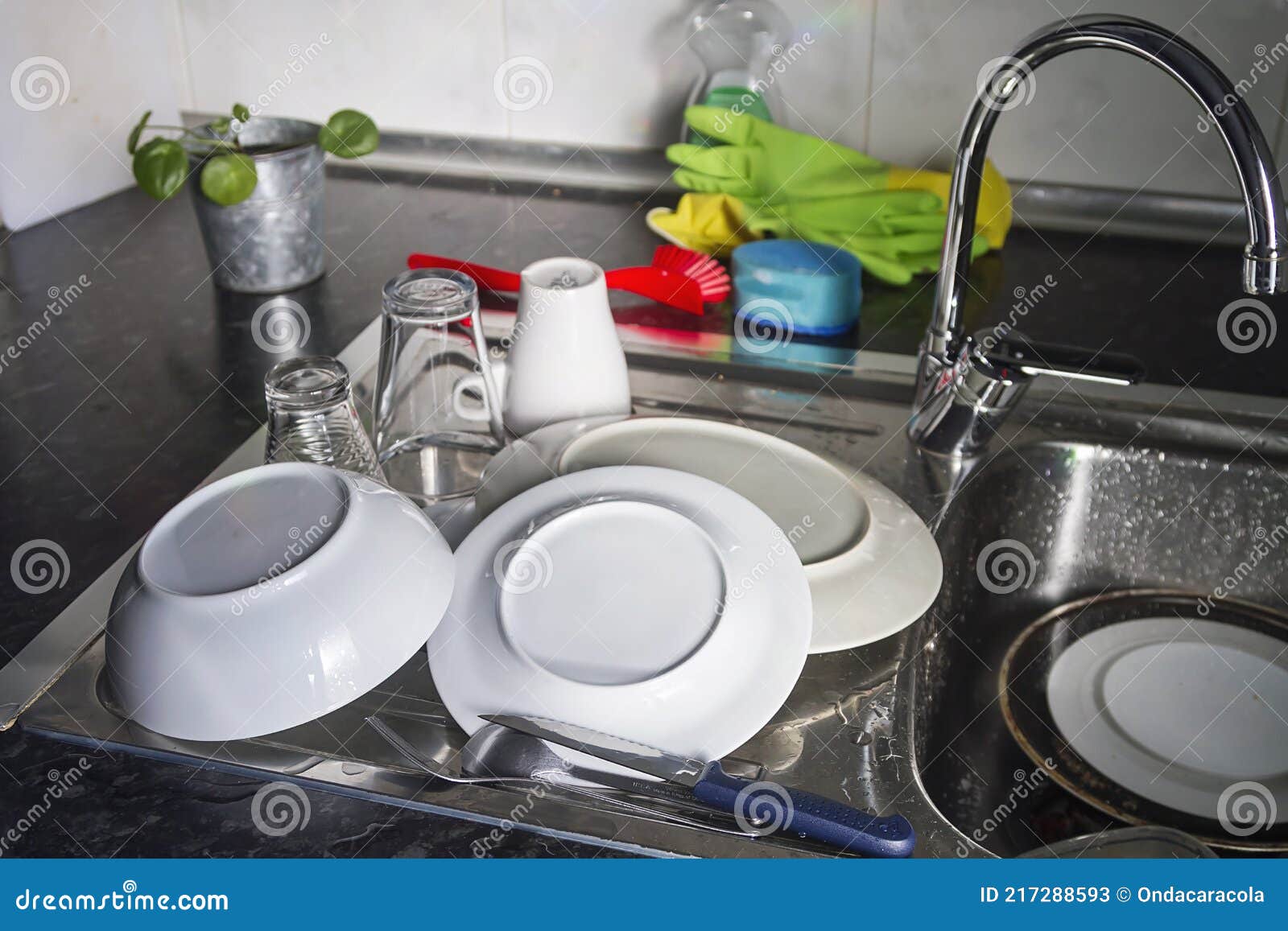 Clean dishes stock image. Image of hygiene, assortment - 217288593