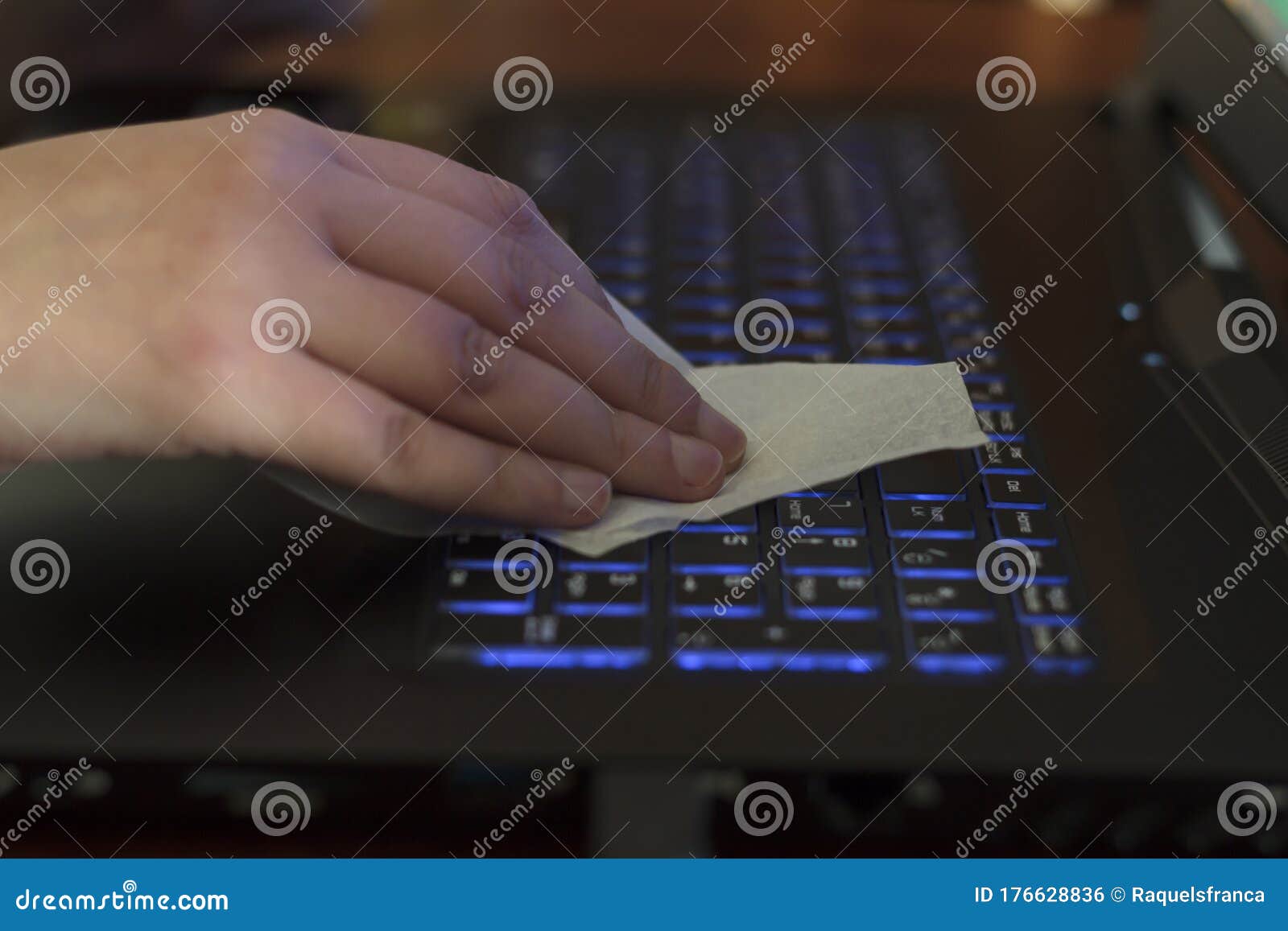 Clean and Disinfect Computer Keyboard. Germs, Bacteria, Covid-19 ...