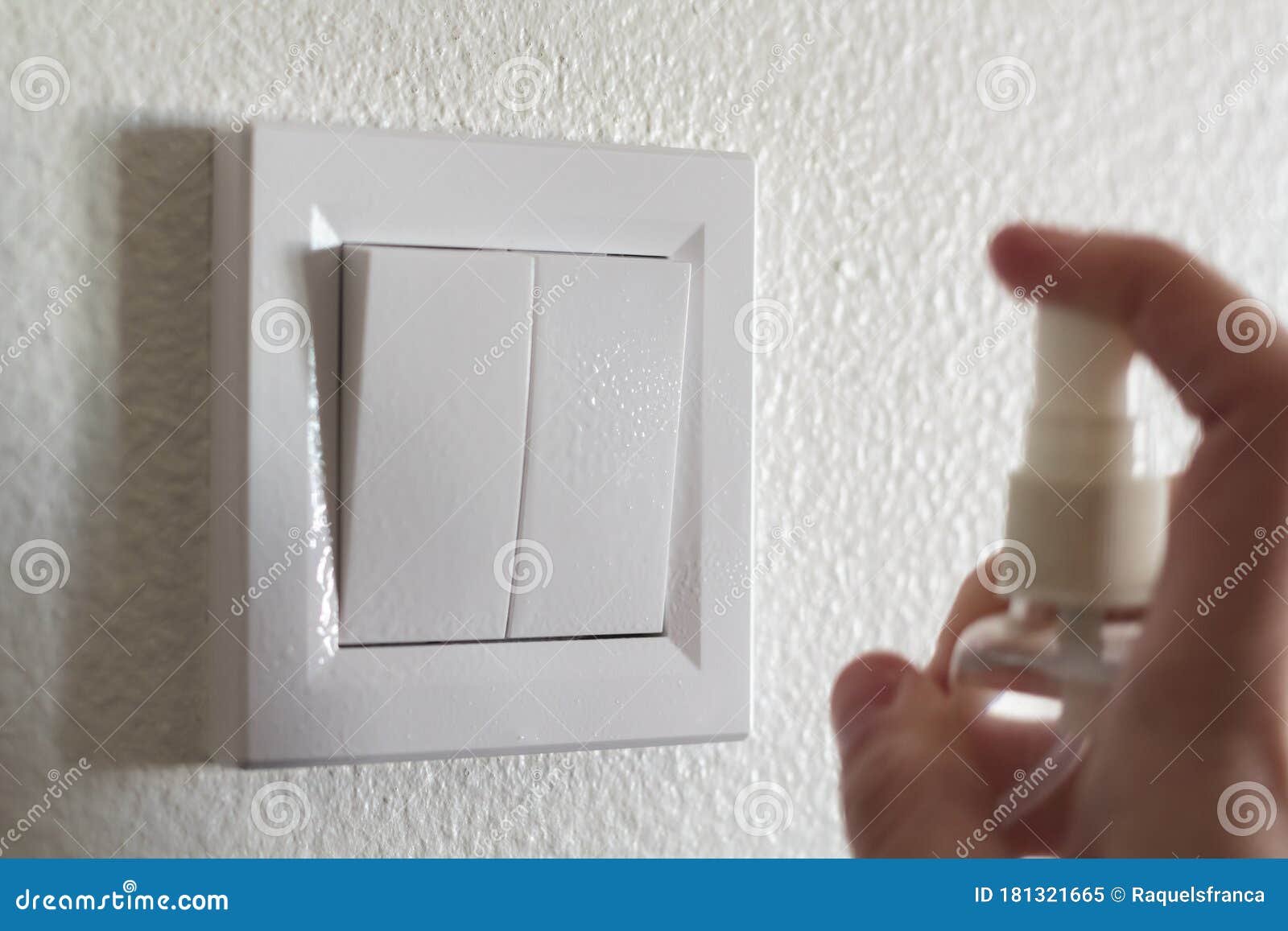 Clean and Disinfect Light Switch with Alcohol Stock Image - Image of ...