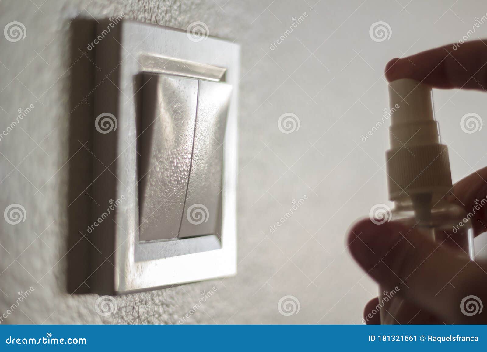 Clean and Disinfect Light Switch with Alcohol Stock Image - Image of ...