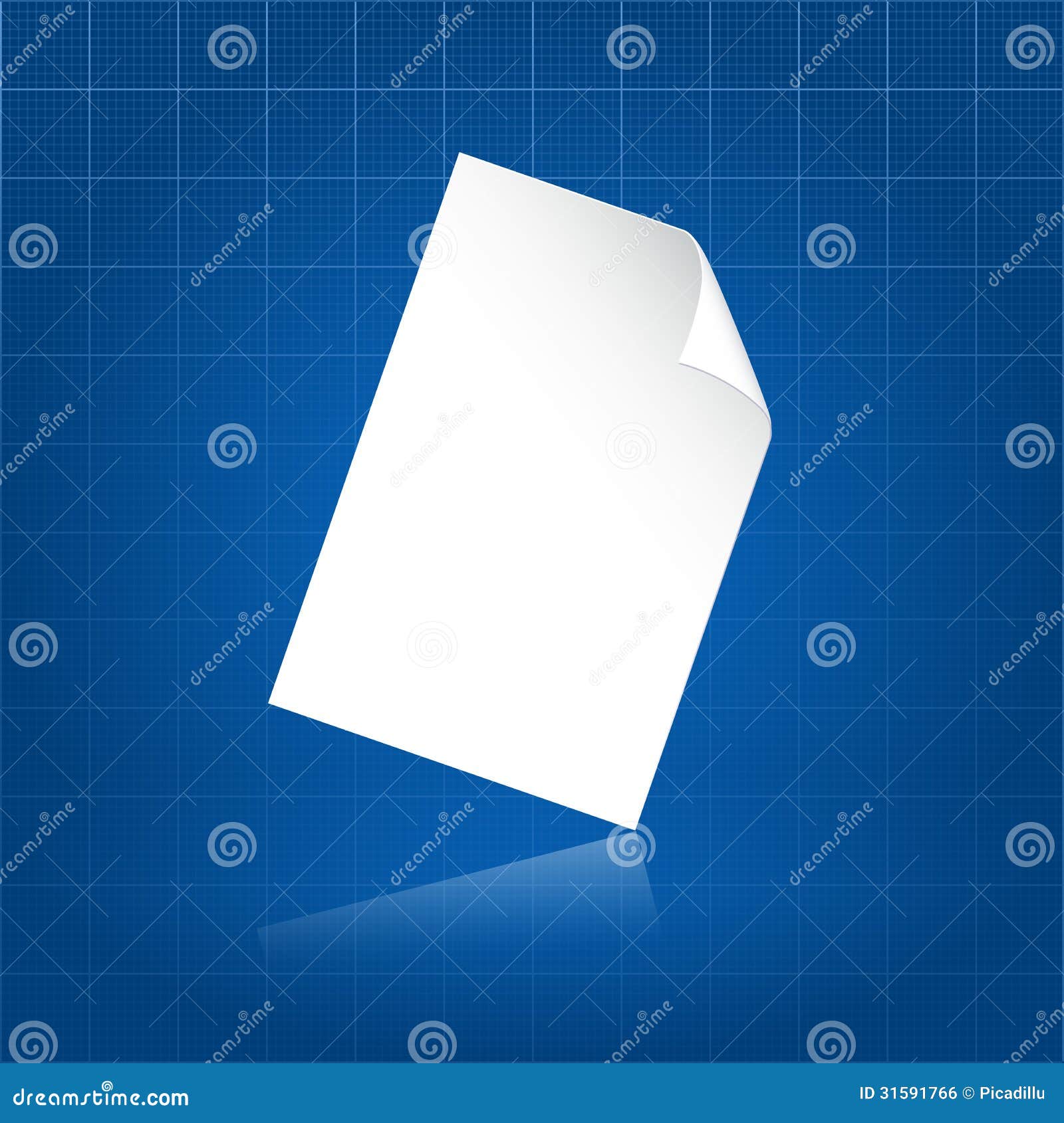 Clean Document Sheet Over Blueprint Stock Illustration - Illustration ...