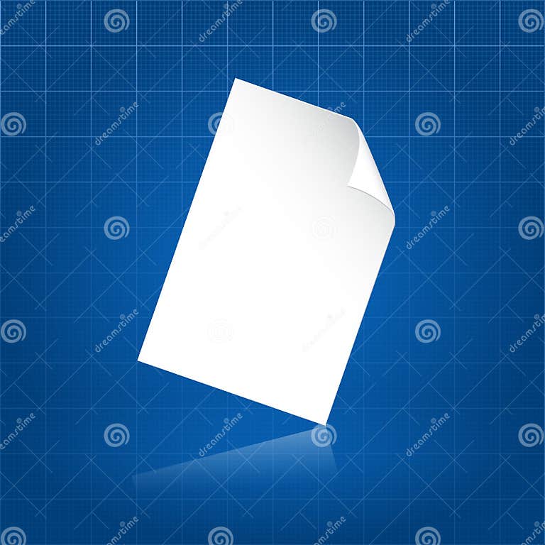 Clean Document Sheet Over Blueprint Stock Illustration - Illustration ...