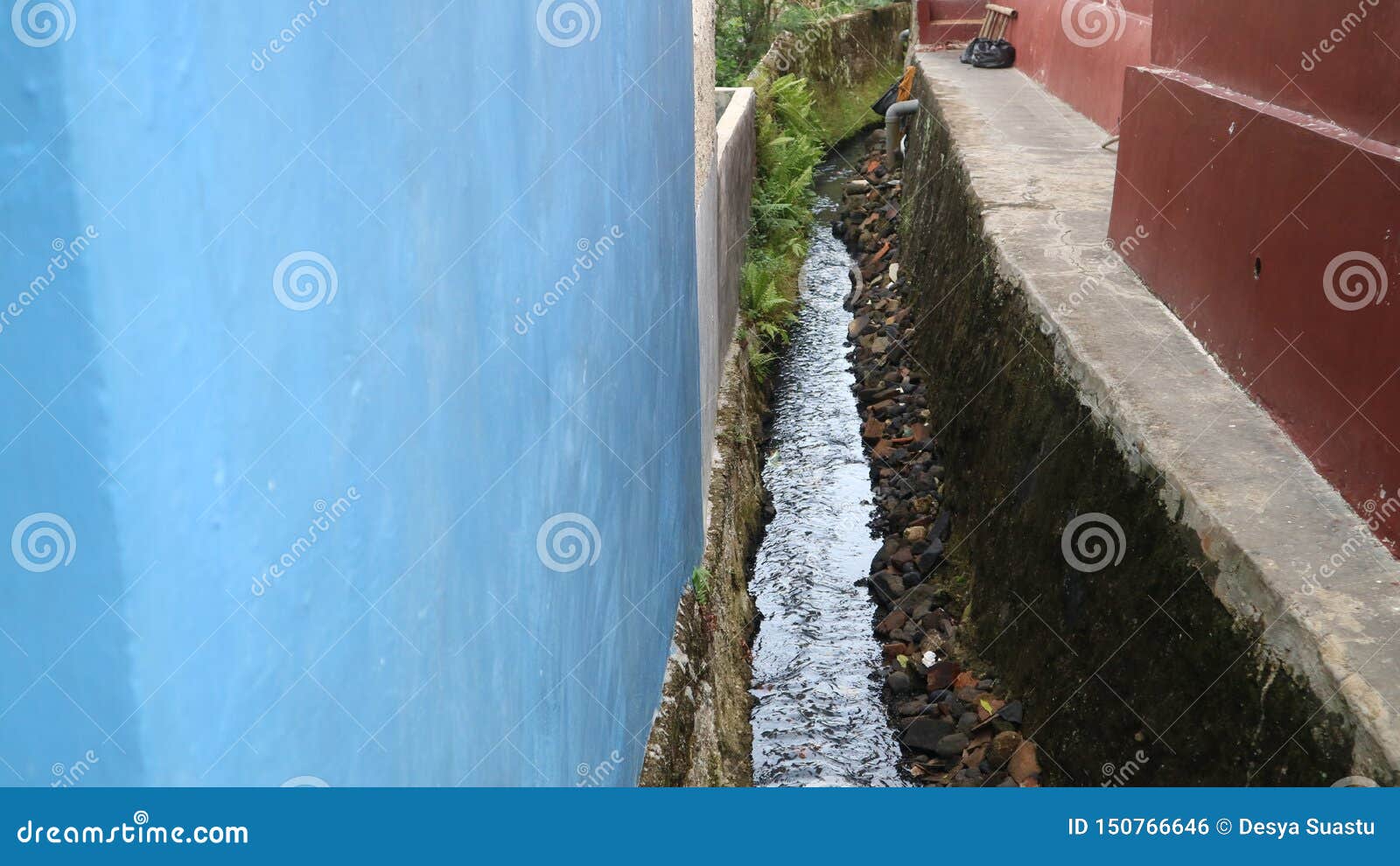 Clean Drainage Water on the Village Stock Photo - Image of reflection ...
