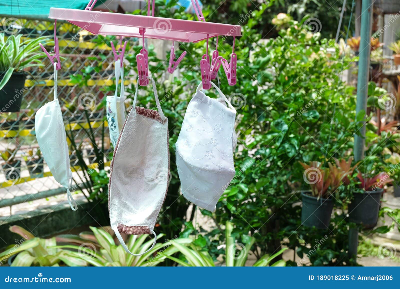 Clean and Dry Cloth Mask on Hanker Stock Image - Image of healthy ...