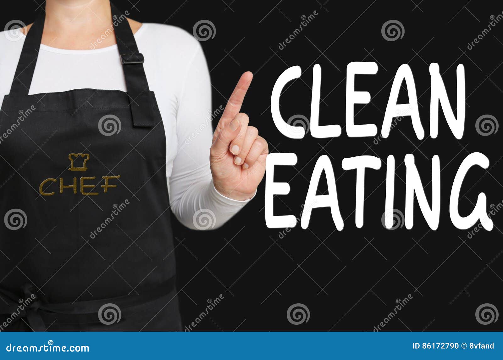Clean Eating Concept is Shown by Kitchen Chef Stock Photo - Image of ...
