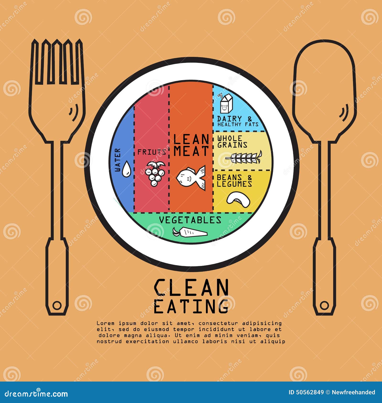 Clean eating volume design stock vector. Illustration of cooking - 50562849