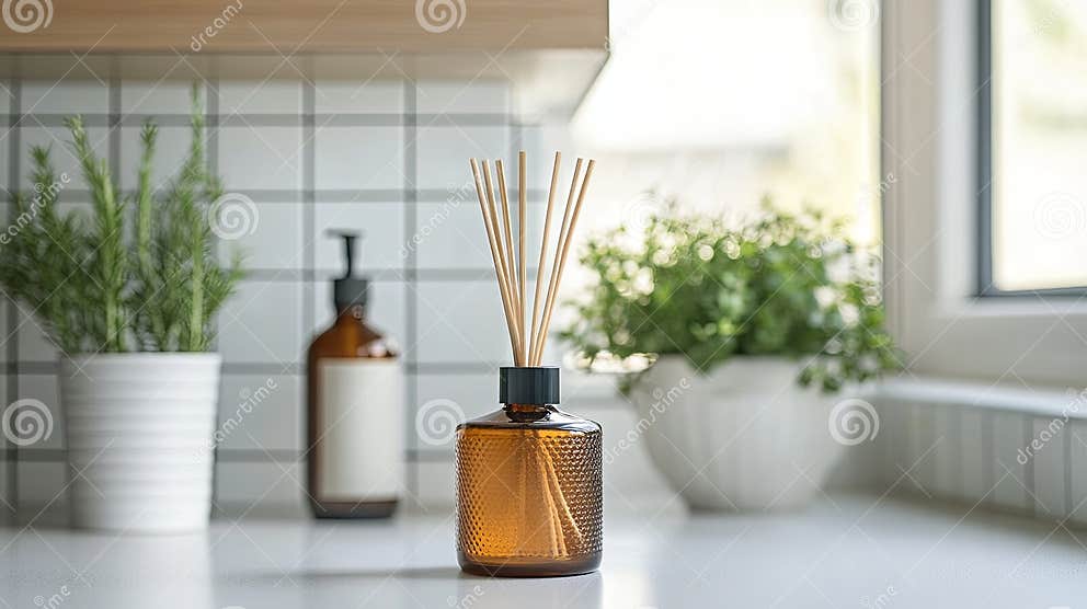 A Clean, Eco-friendly Pest Repellent Diffuser Styled on a White Stock ...
