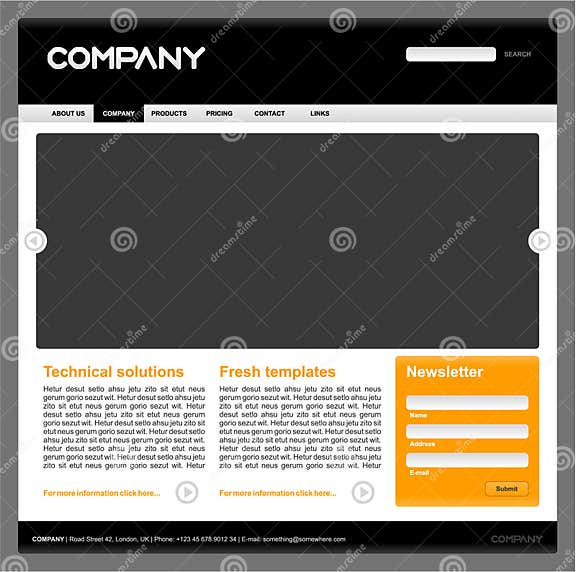 Clean Editable Web Site Design Template - F Stock Vector - Illustration ...