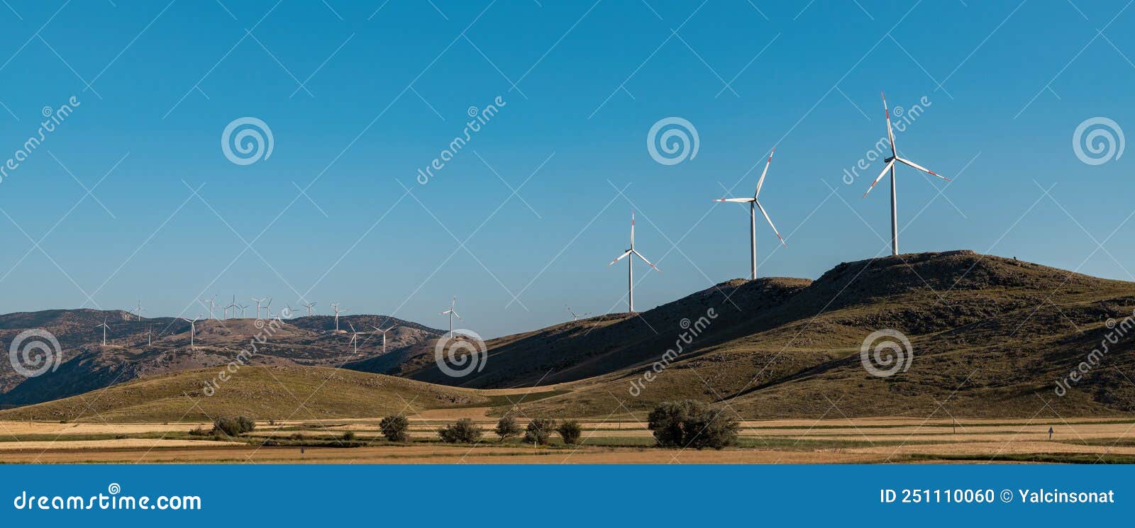 Clean Electricity Producing Wind Turbine or Windmill Built on a Windy ...