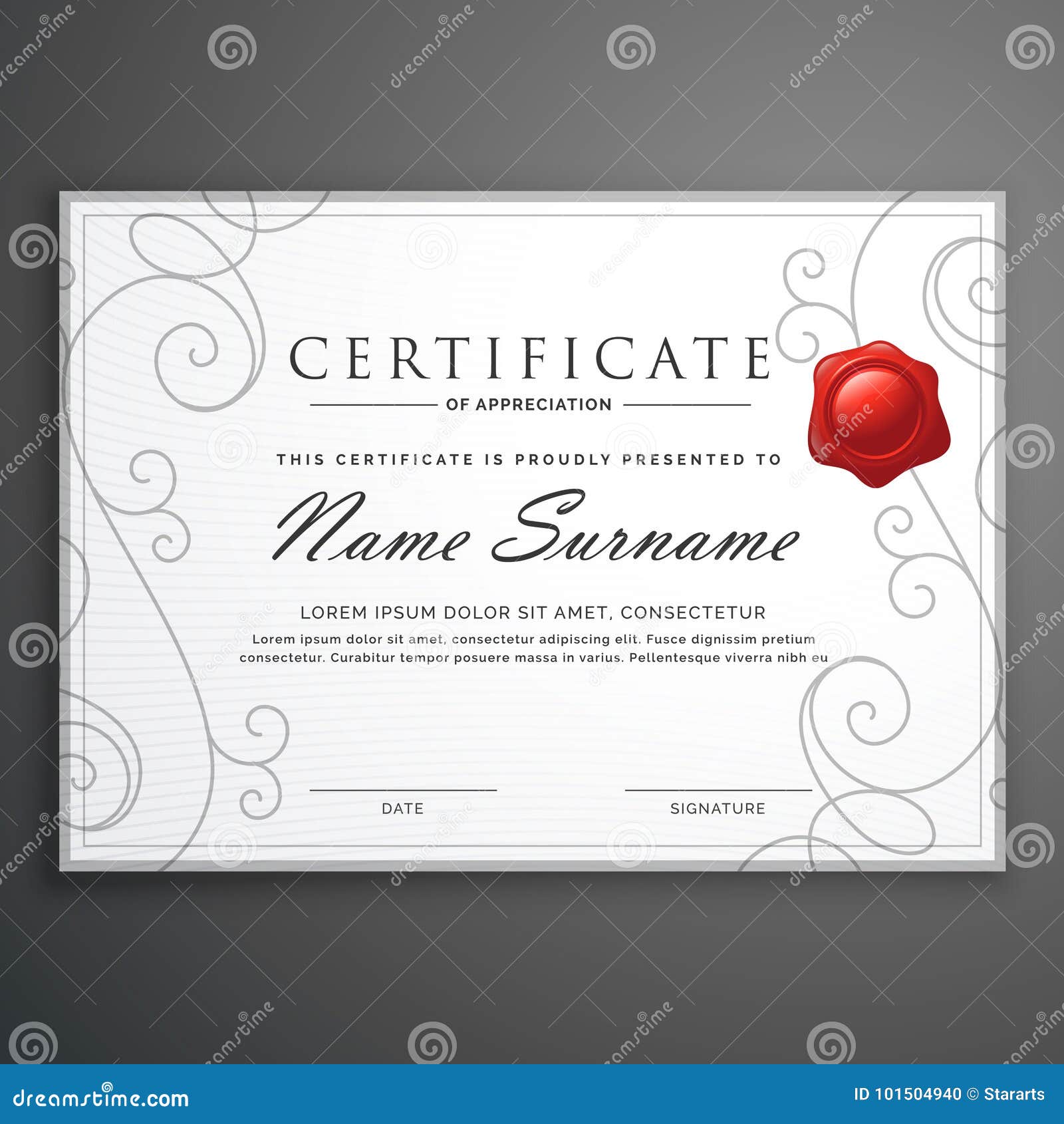 Clean Elegant White Diploma Certificate Design Template Stock Vector ...