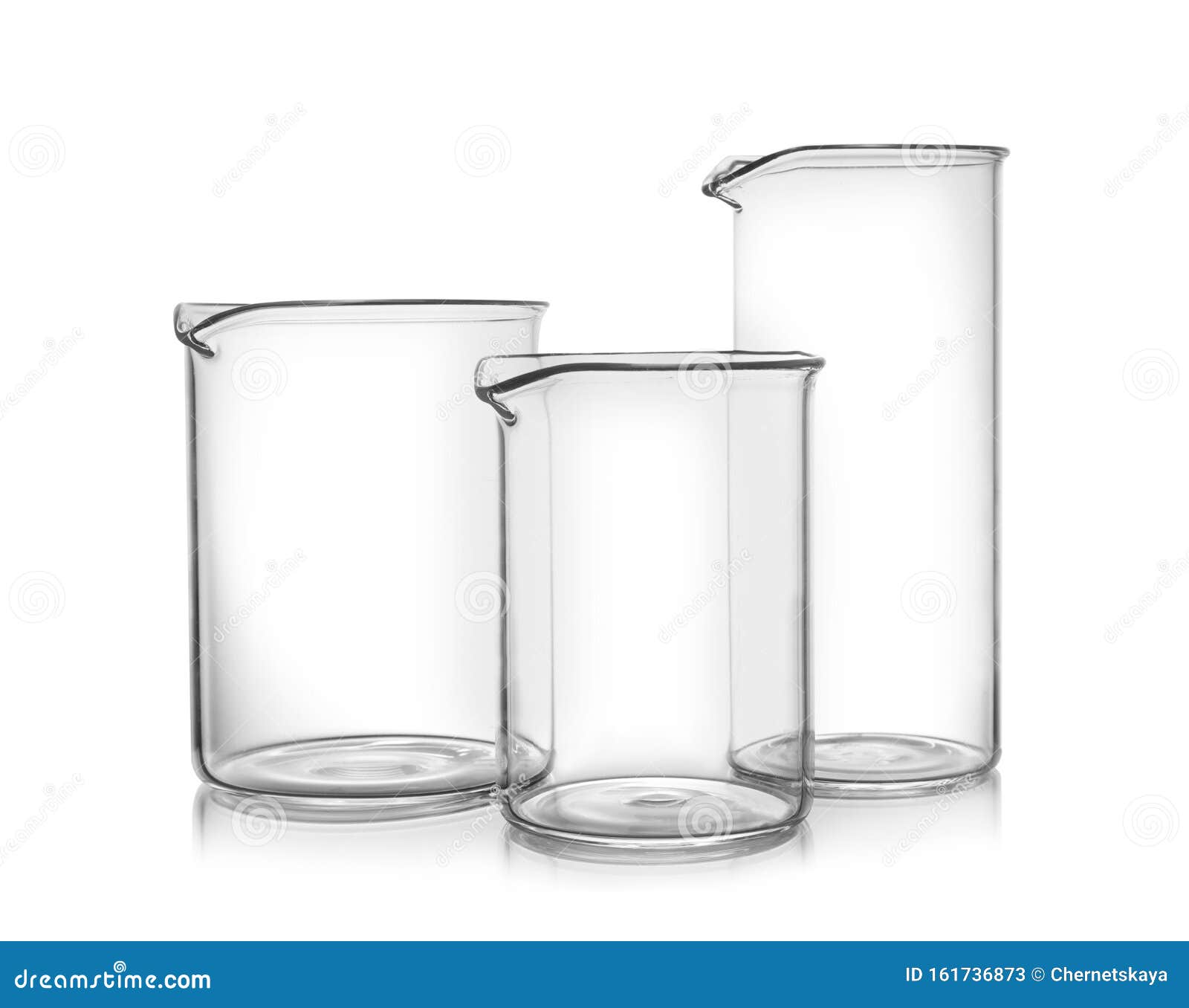 Clean Empty Glass Beakers on Background Stock Image - Image of object ...