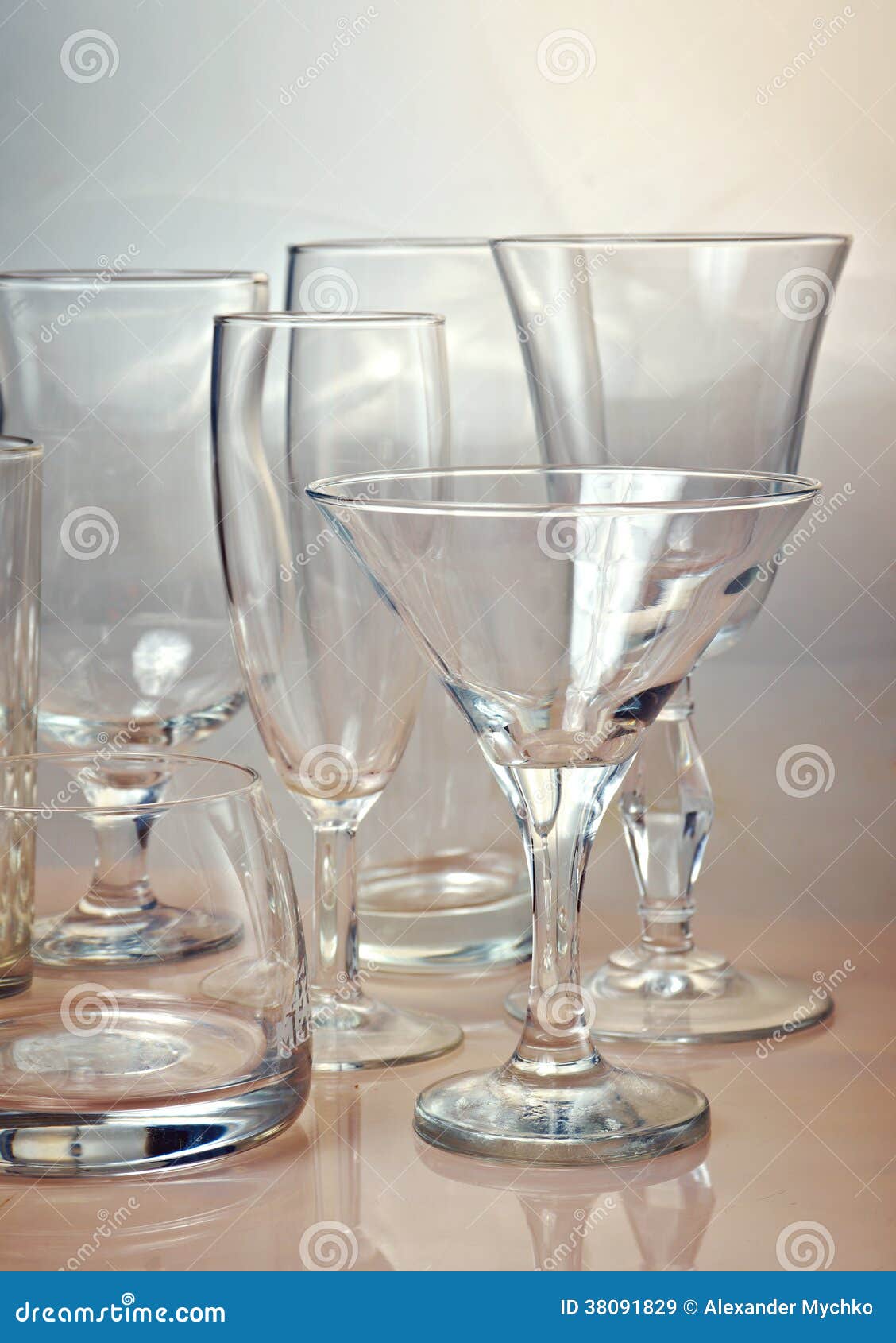 Clean Empty Glassware Collection Stock Image - Image of collection ...