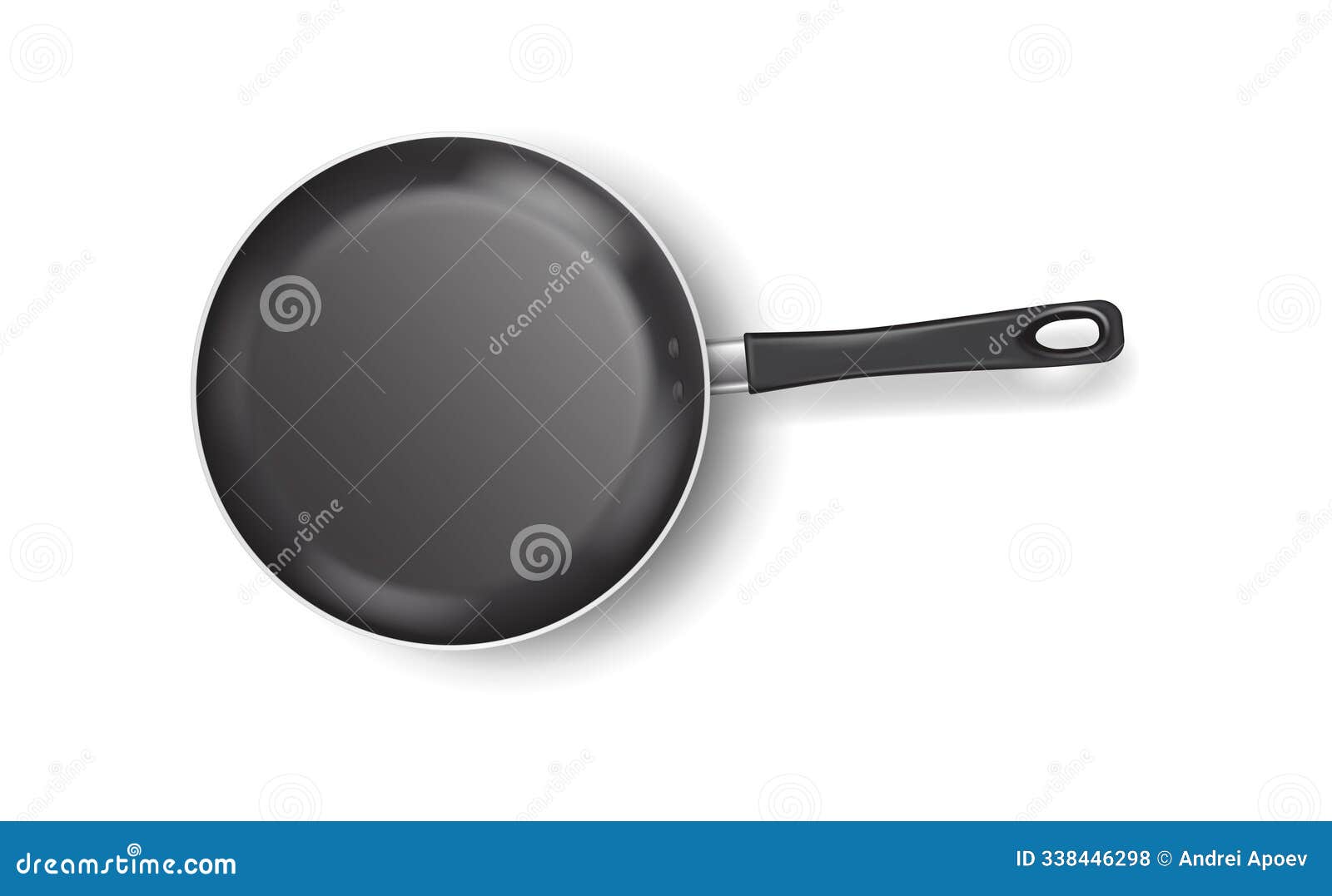 Clean Empty Nonstick Frying Pan Realistic Illustration Stock ...