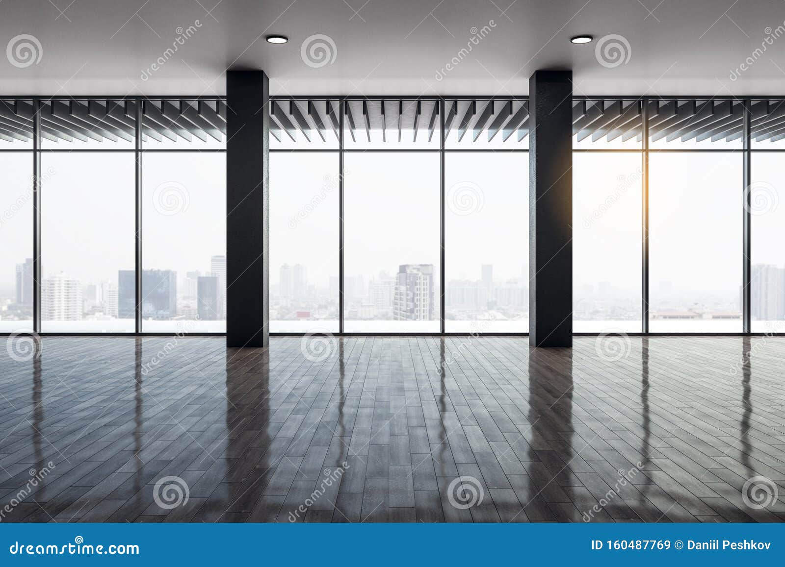 Clean Empty Office Interior Stock Illustration - Illustration of luxury ...
