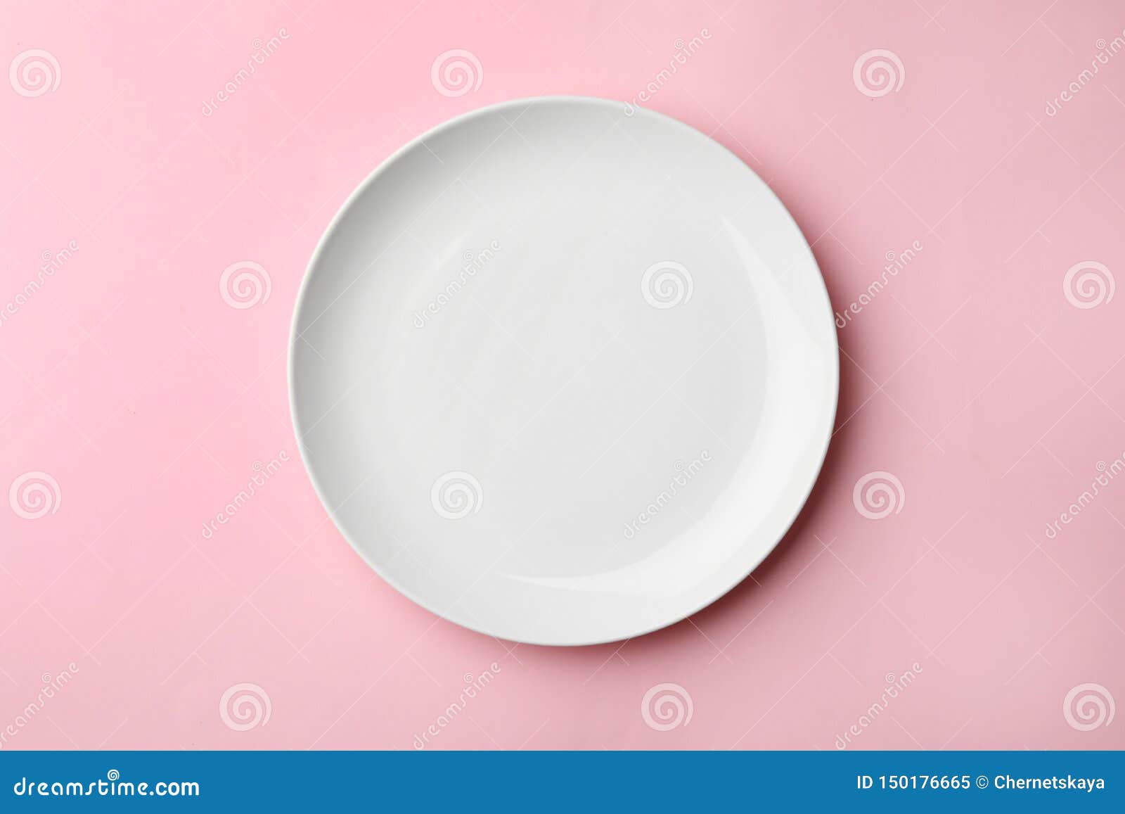 Clean Empty Plate on Color Background Stock Image - Image of plate ...