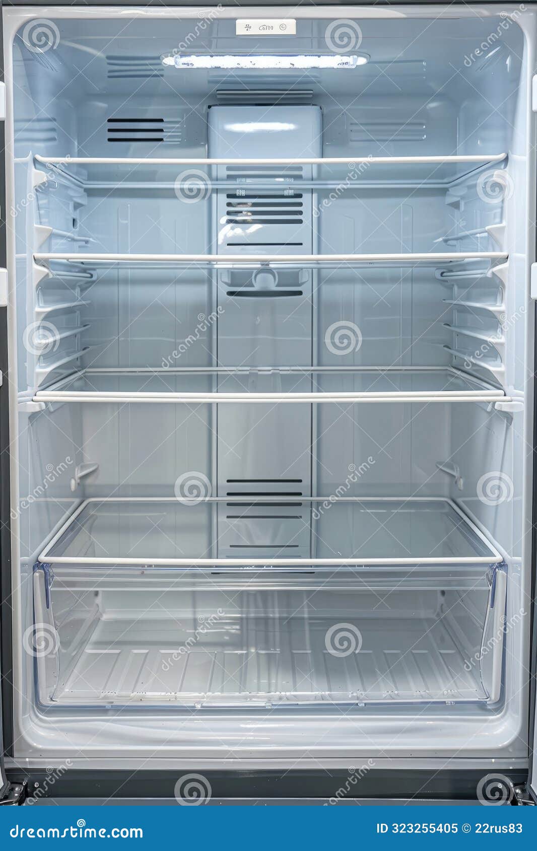 Clean and Empty Refrigerator with Open Door for Stock. Stock Image ...