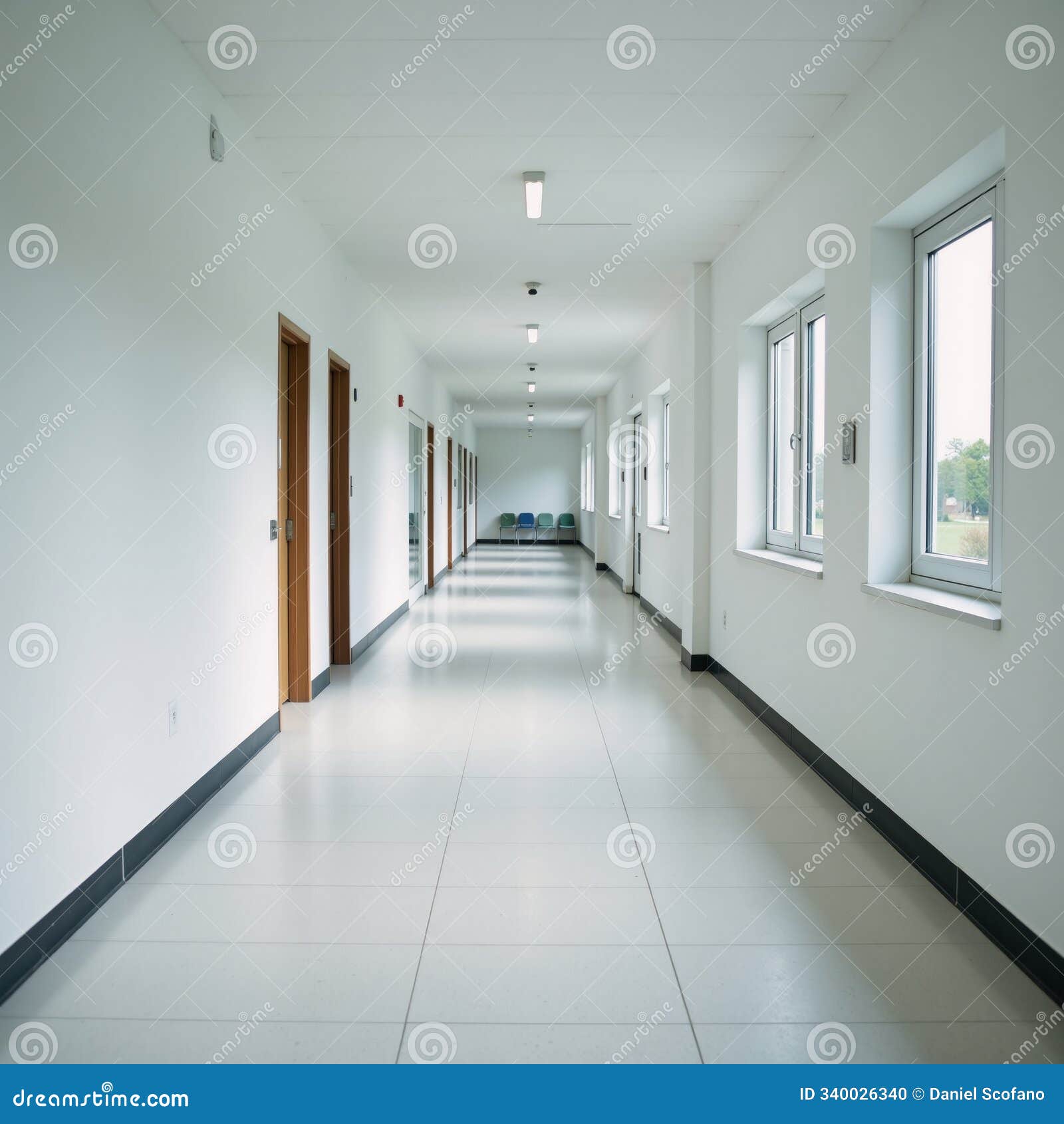 A Clean and Empty School Hallway Exudes Academic Excellence through Its ...