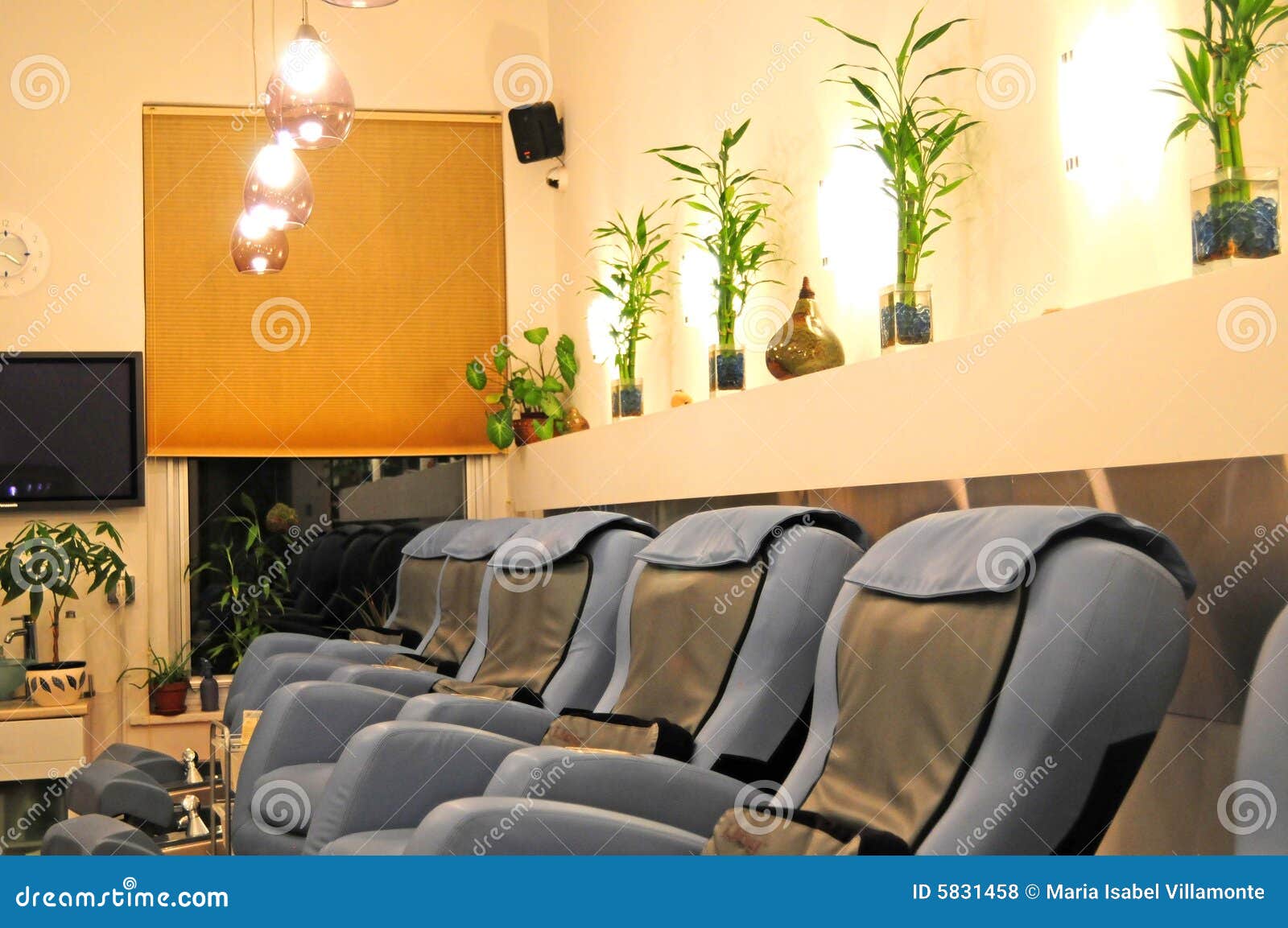 Clean and empty Spa stock photo. Image of towel, vase - 5831458