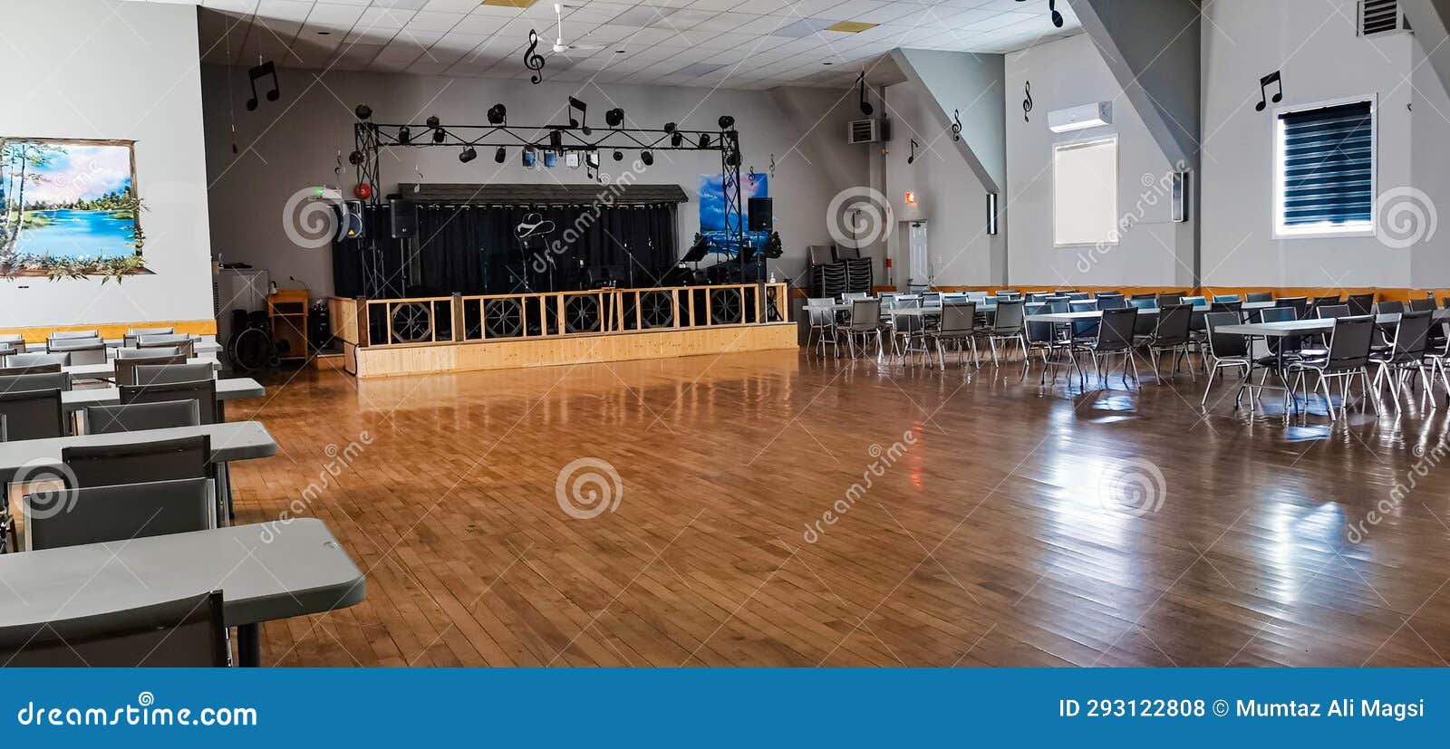 A clean empty stage view editorial stock photo. Image of table - 293122808