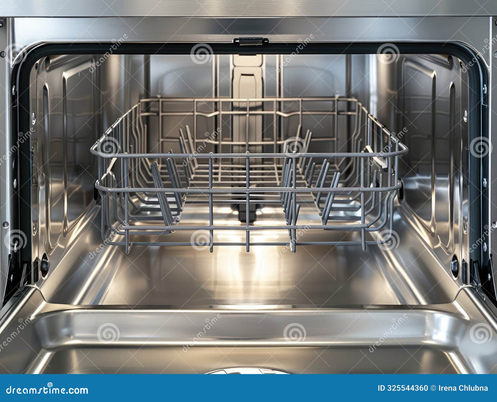Clean Empty Stainless-steel Dishwasher Interior View Stock Illustration ...