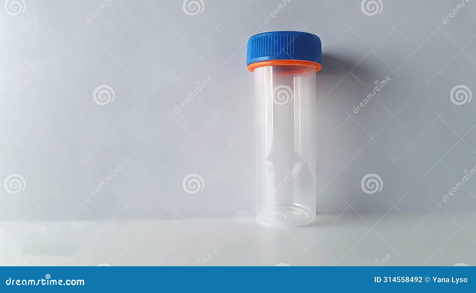 Clean Empty Sterile Stool Sample Collection Container with Blue Cap ...
