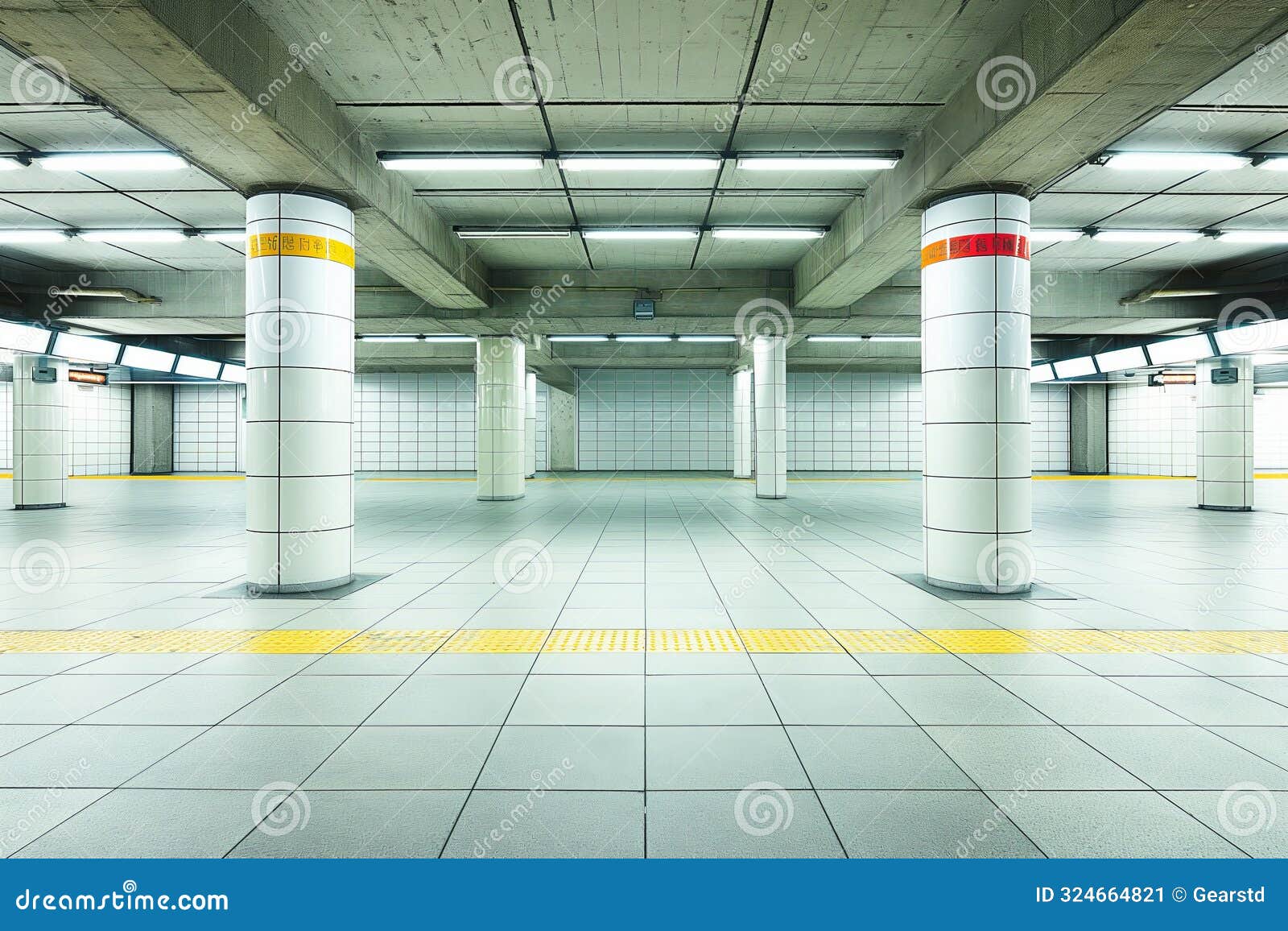 Clean Empty Subway Station Interior Stock Image - Image of minimalism ...
