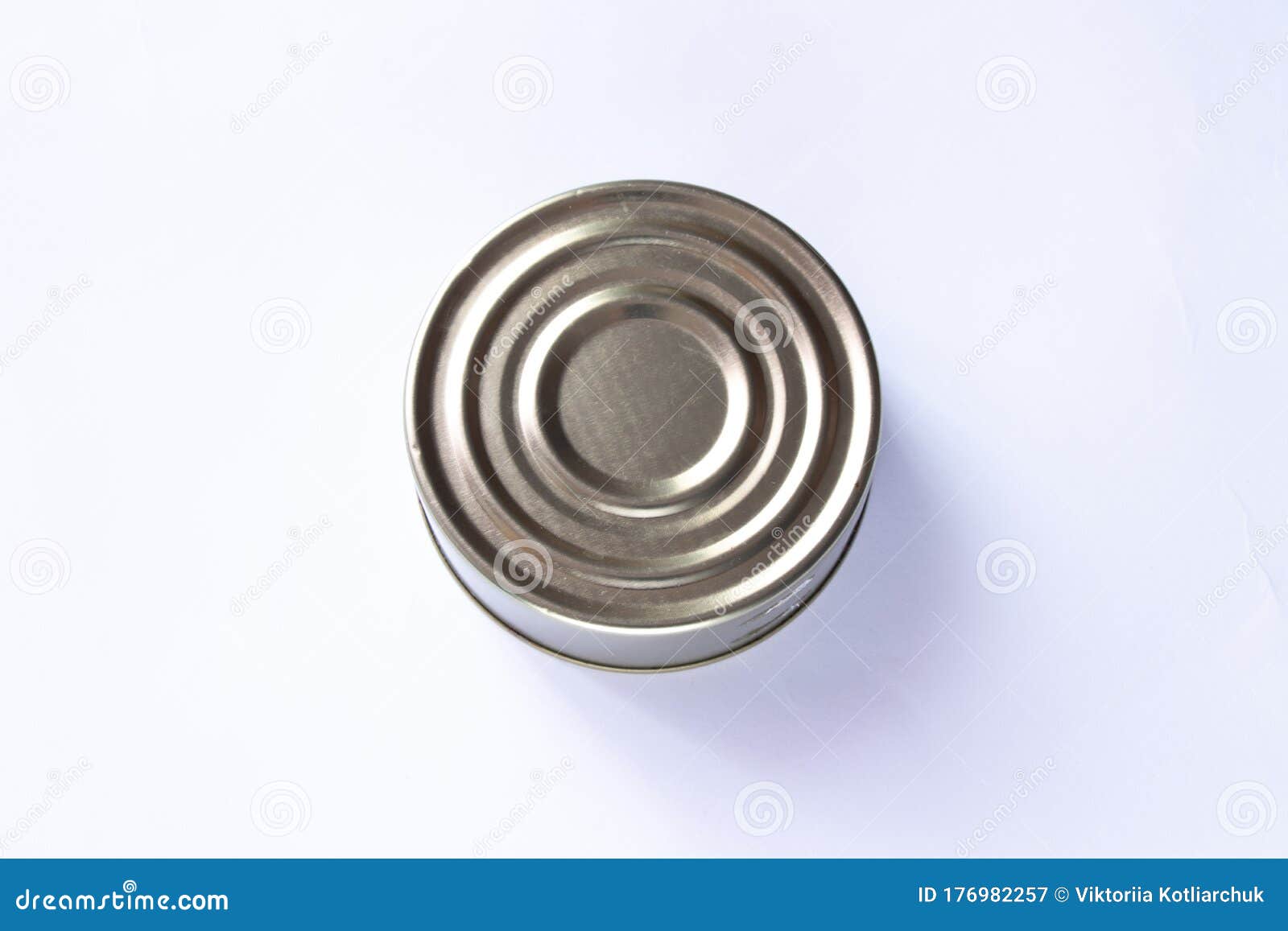 Clean Empty Tin Can on White Background Close-up Stock Image - Image of ...