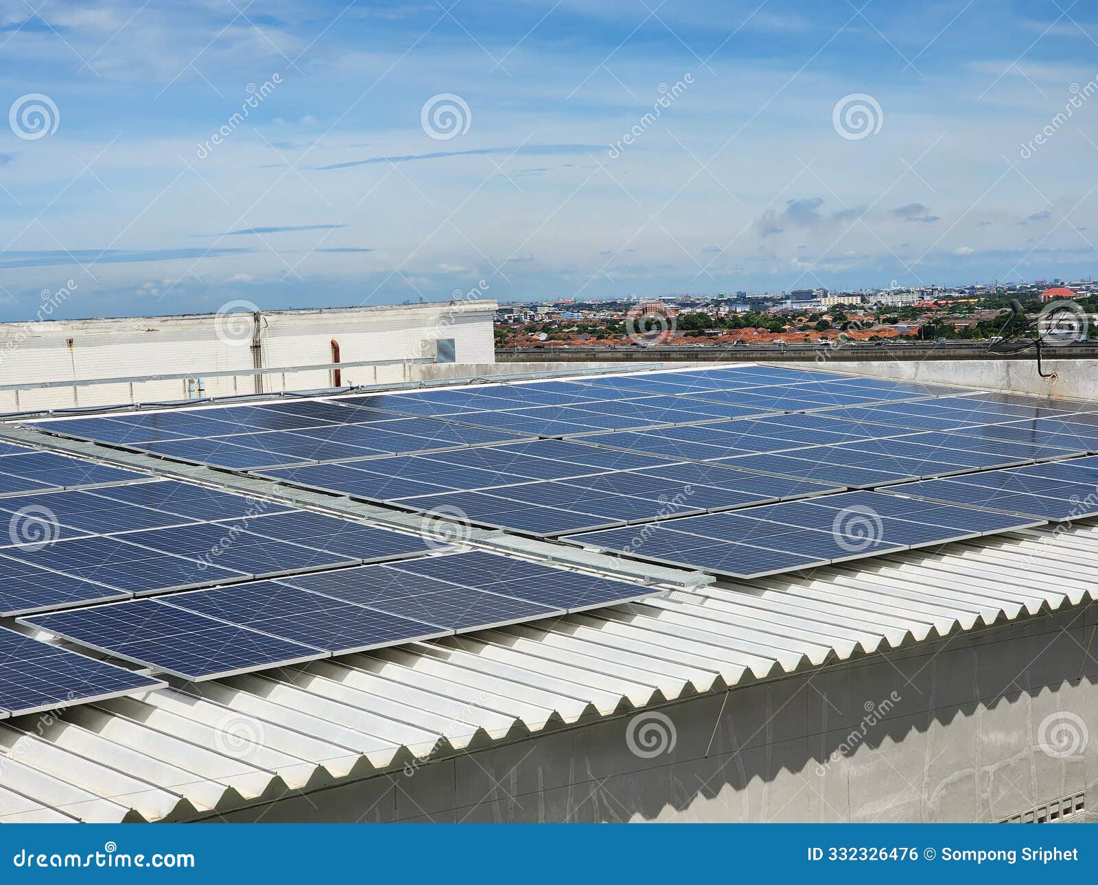 Clean Energy Concept Solar Power on Buildings Stock Photo - Image of ...
