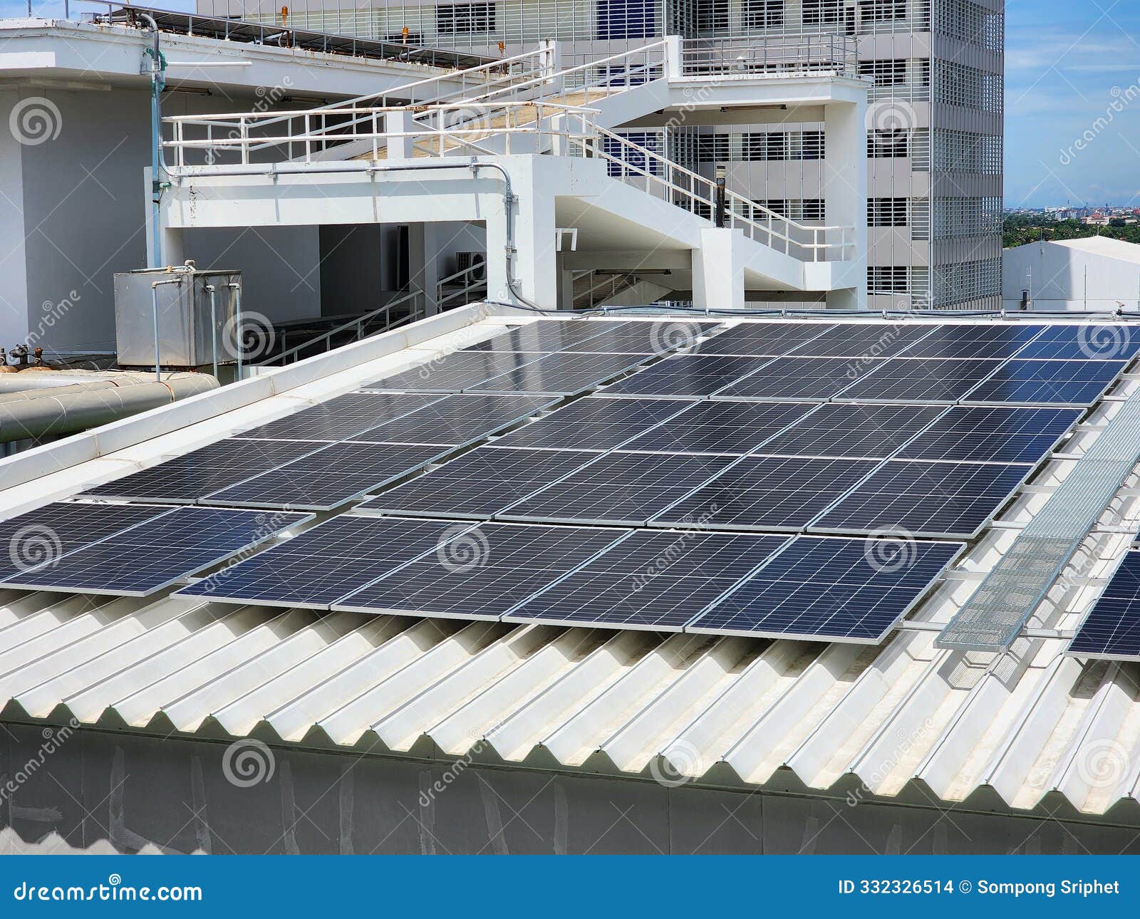 Clean Energy Concept Solar Power on Buildings Stock Photo - Image of ...