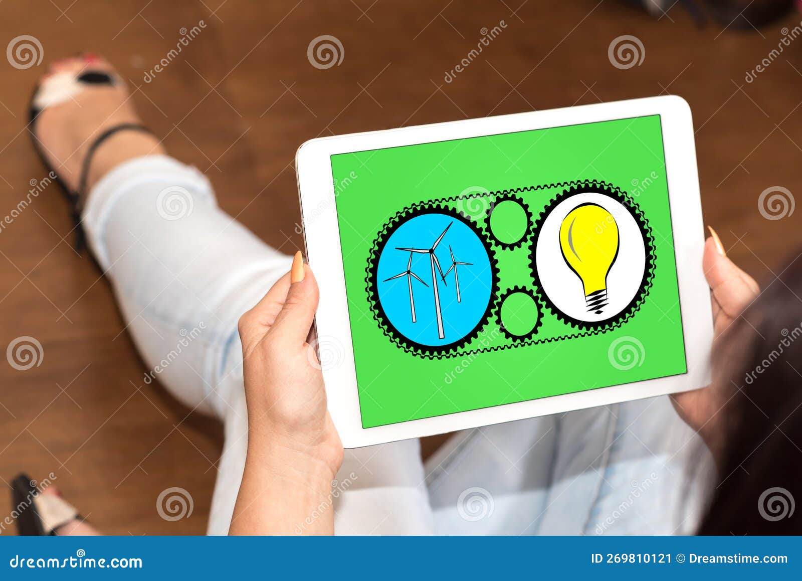 Clean Energy Concept on a Tablet Stock Image - Image of application ...
