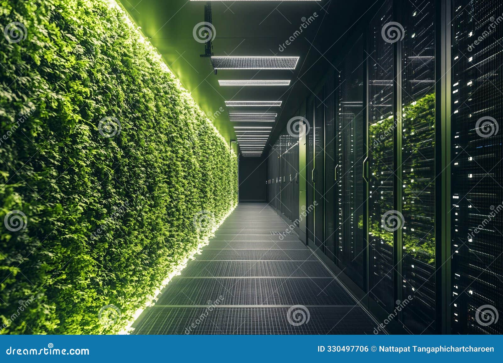 Clean Energy-powered Data Center, Symbolizing Green Tech Infrastructure ...